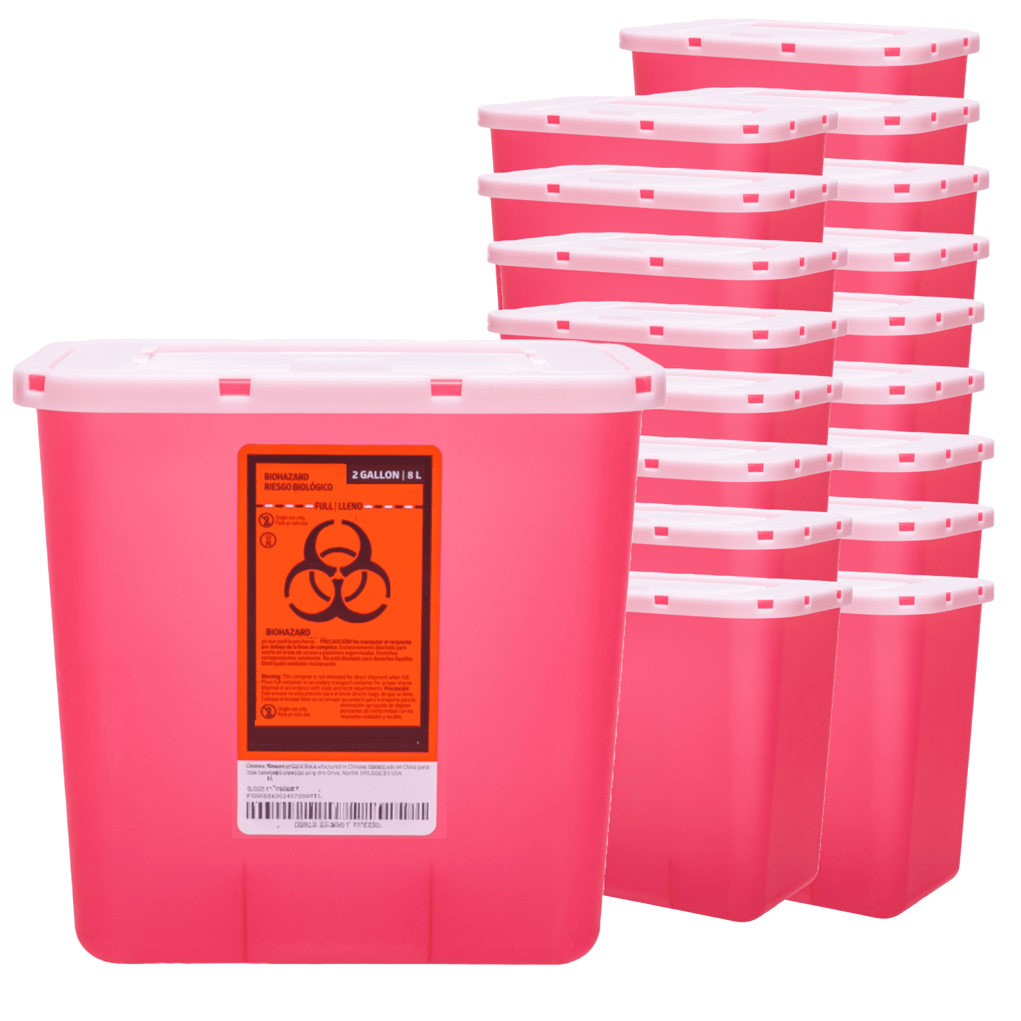 Vakly Sharps Container 2 Gallon - Biohazard Needle Disposal Box with ...