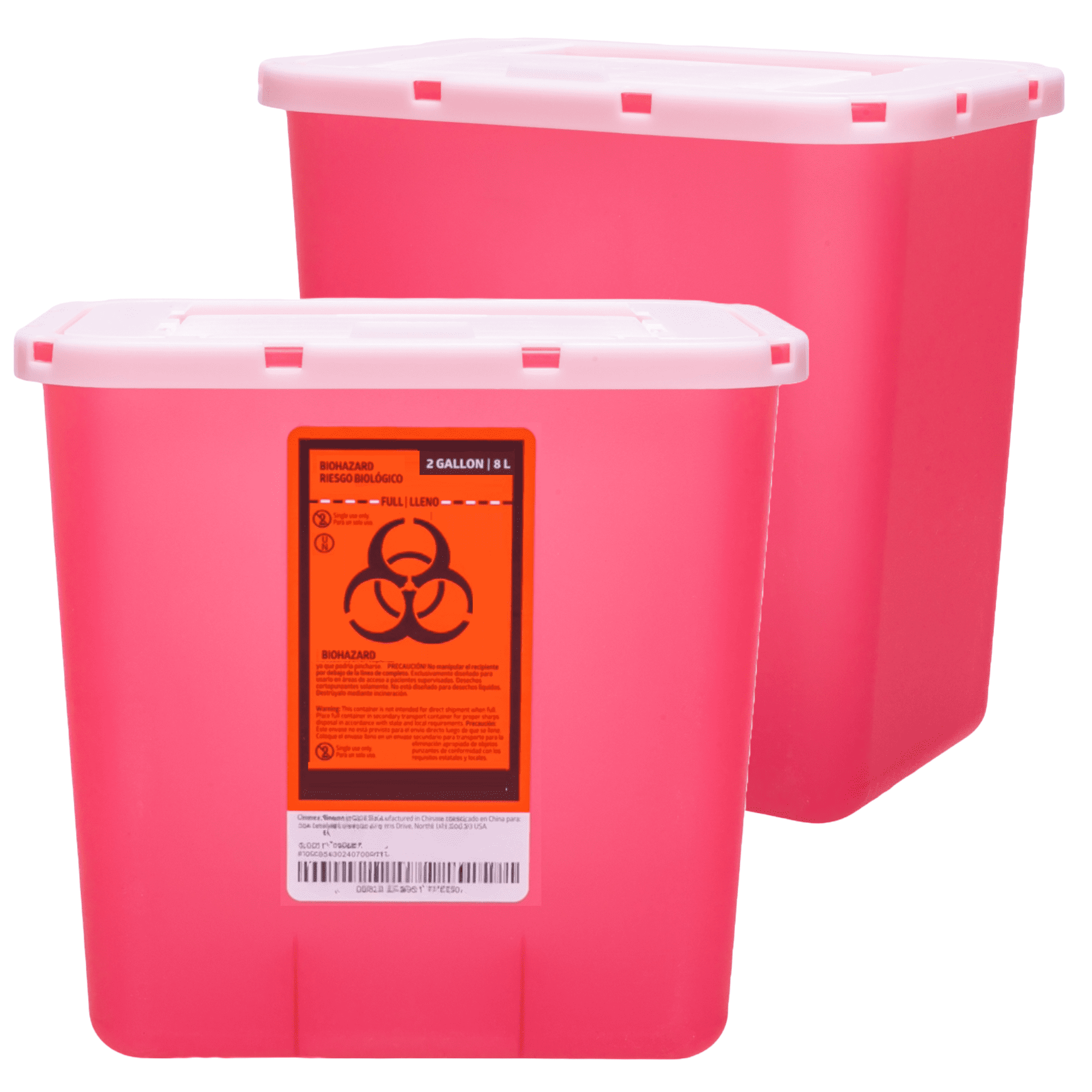Vakly Sharps Container 2 Gallon - Biohazard Needle Disposal Box with ...