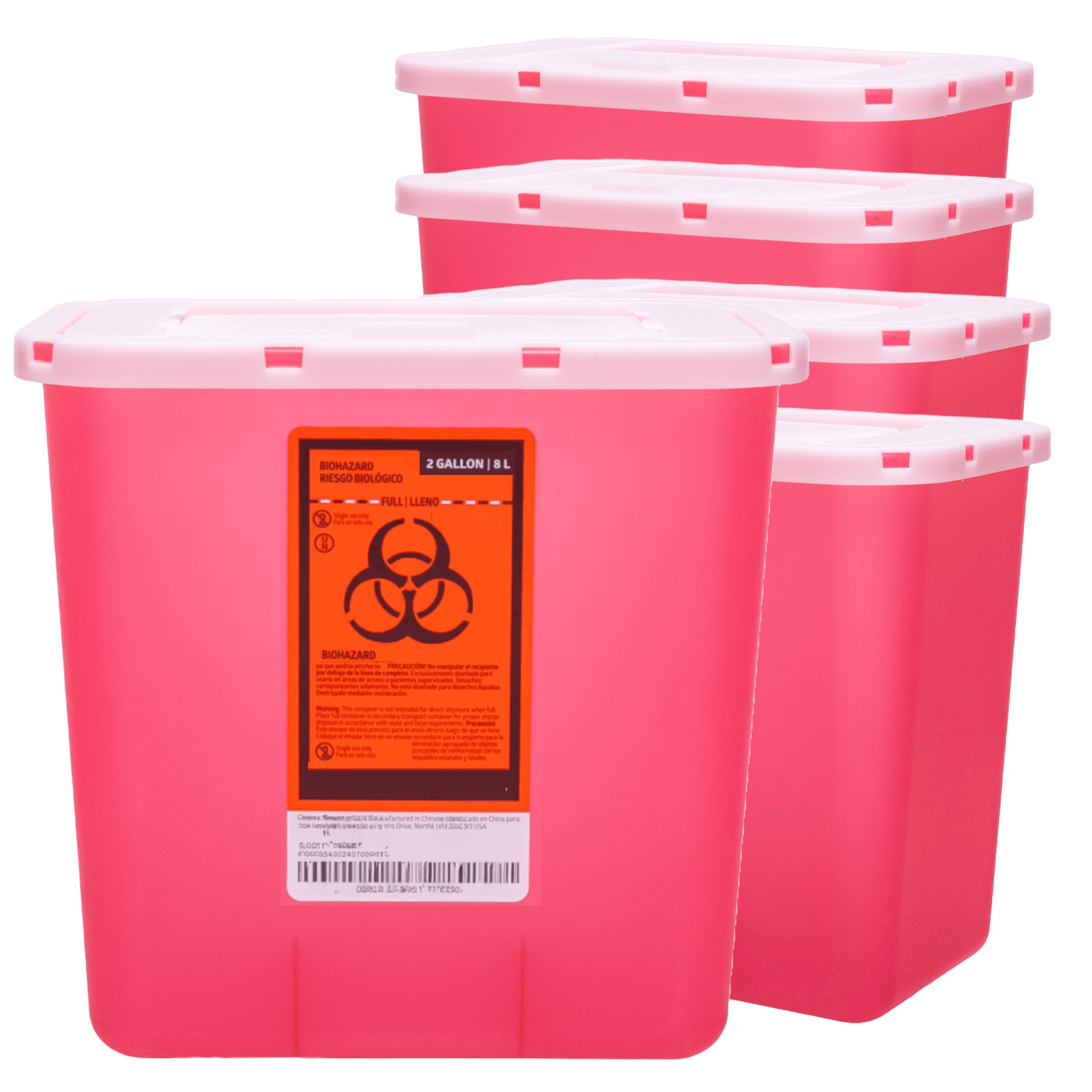 Vakly Sharps Container 2 Gallon - Biohazard Needle Disposal Box with ...