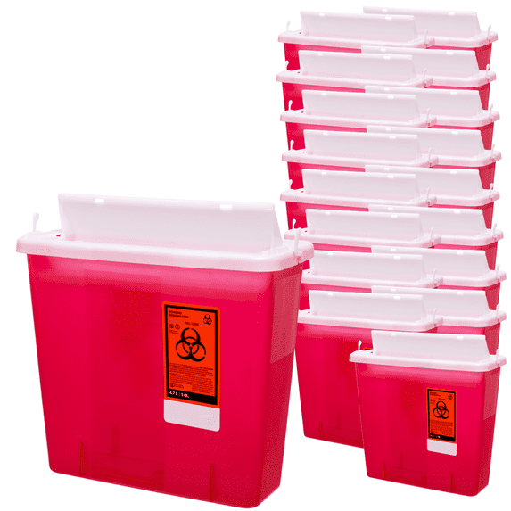 Vakly Sharps Container - 5 Quart with Mailbox Style Lid - Safe Needle ...