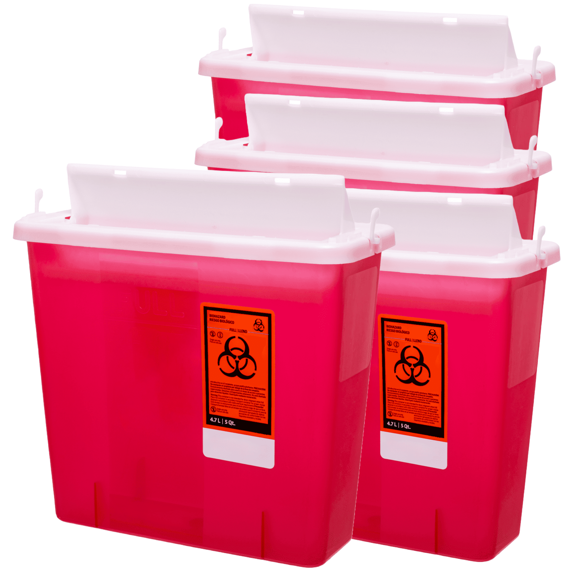 Vakly Sharps Container - 5 Quart with Mailbox Style Lid - Safe Needle ...