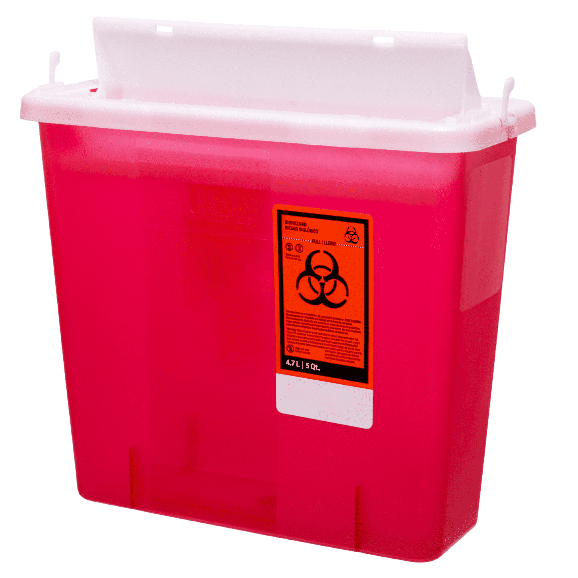 Vakly Sharps Container - 5 Quart with Mailbox Style Lid - Safe Needle ...
