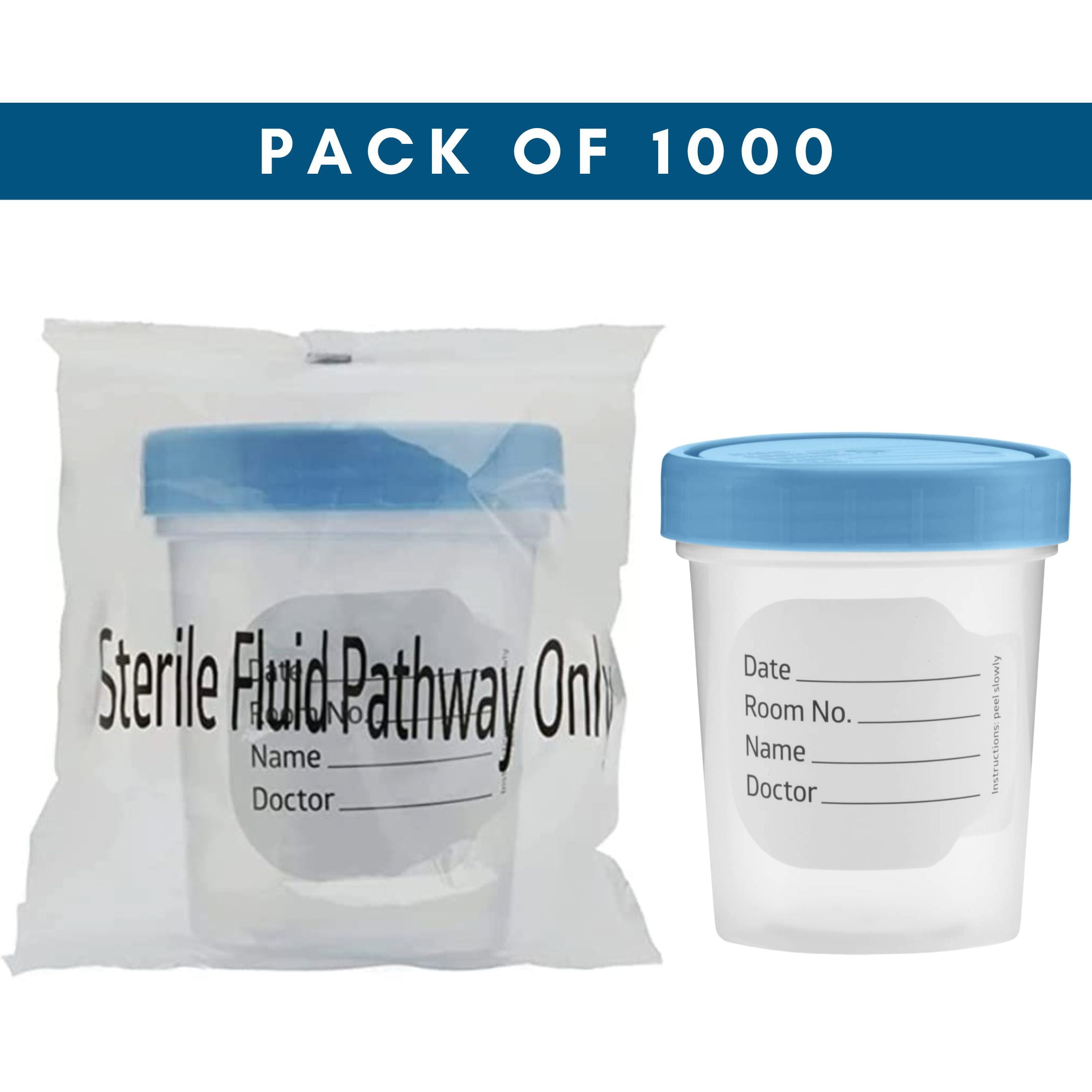 Vakly Sterile Specimen Cups with Screw-on Lids - 4 oz Individually ...