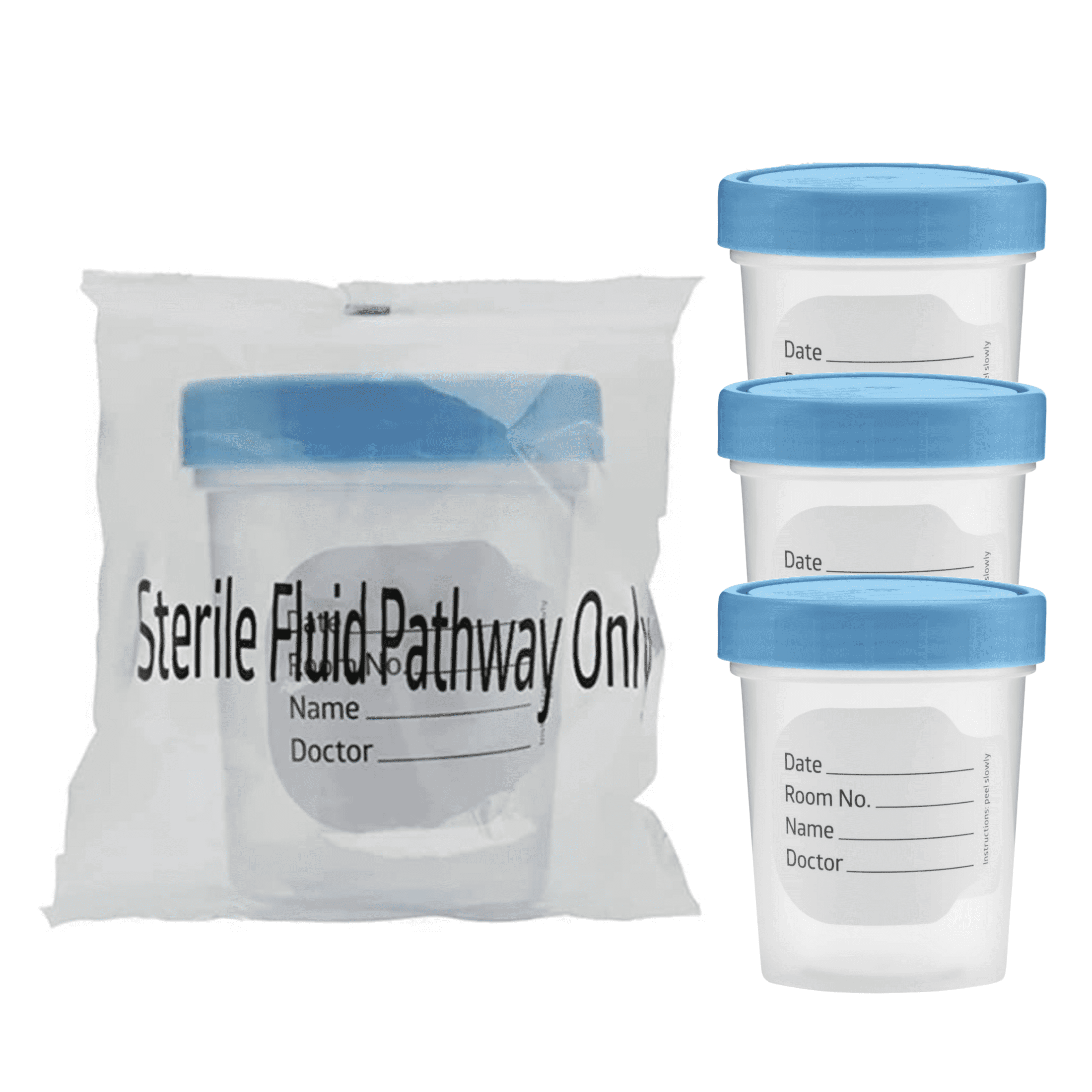 Vakly Sterile Specimen Cups with Screw-on Lids - 4oz Individually ...