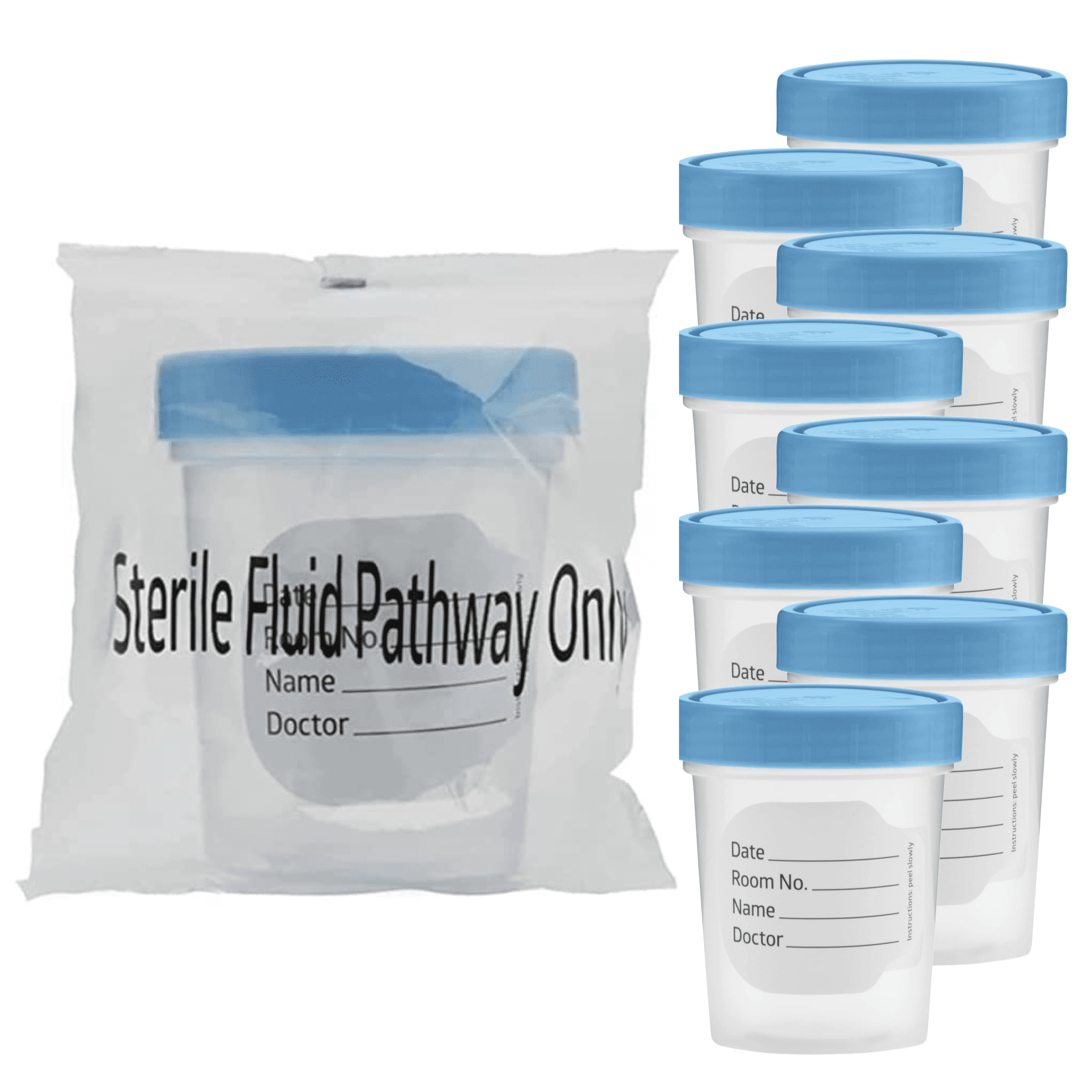 Vakly Sterile 4 oz Urine Specimen Cups with Screw-On Lids, Individually ...