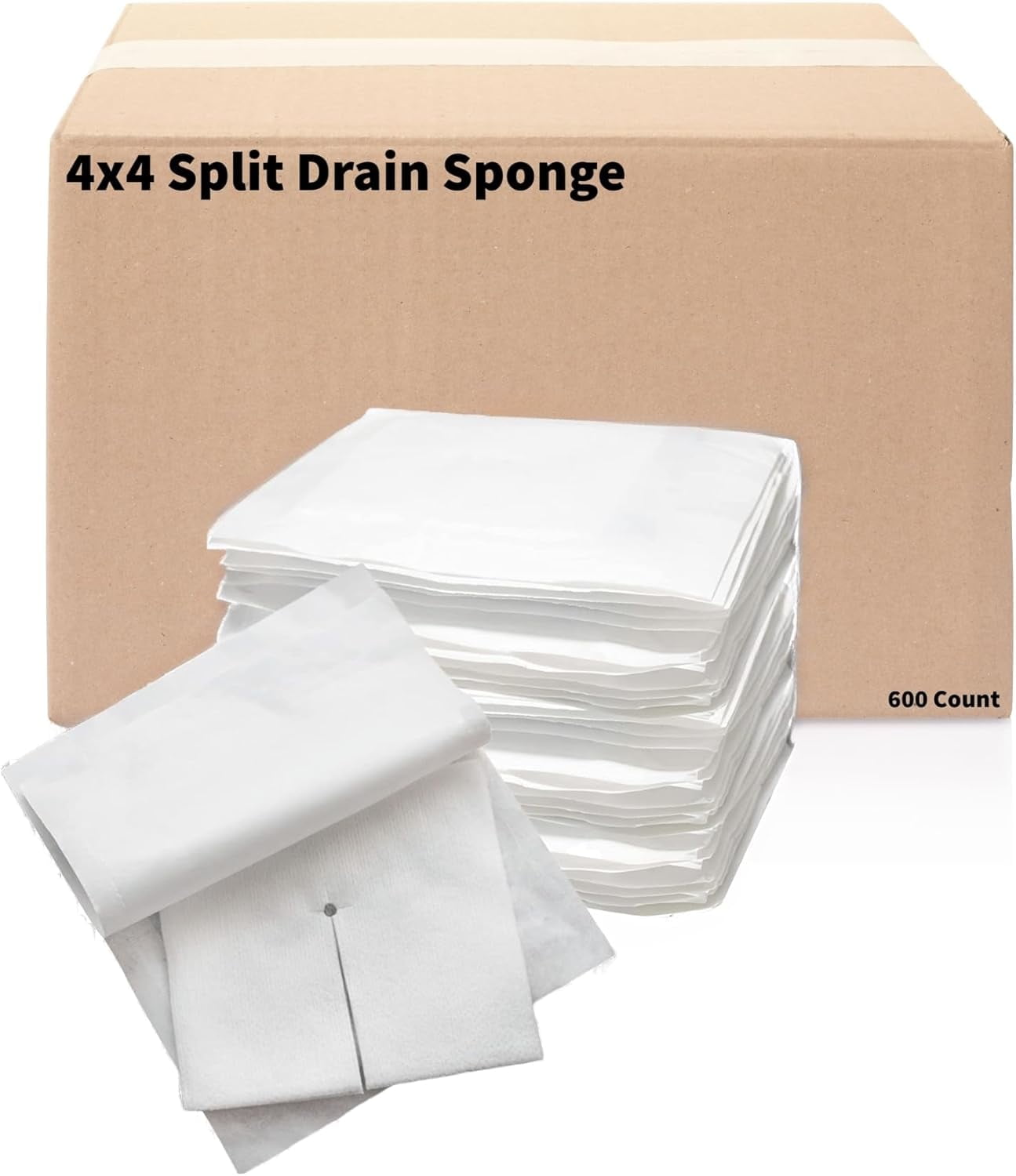 Vakly Sterile Split Drain Gauze Sponge - 4"X4" 6-Ply Bandages, 300 ...