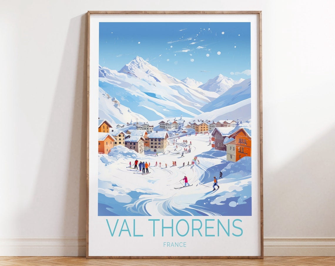 Val Thorens Travel Poster, Val Thorens France Poster, Val Thorens ...