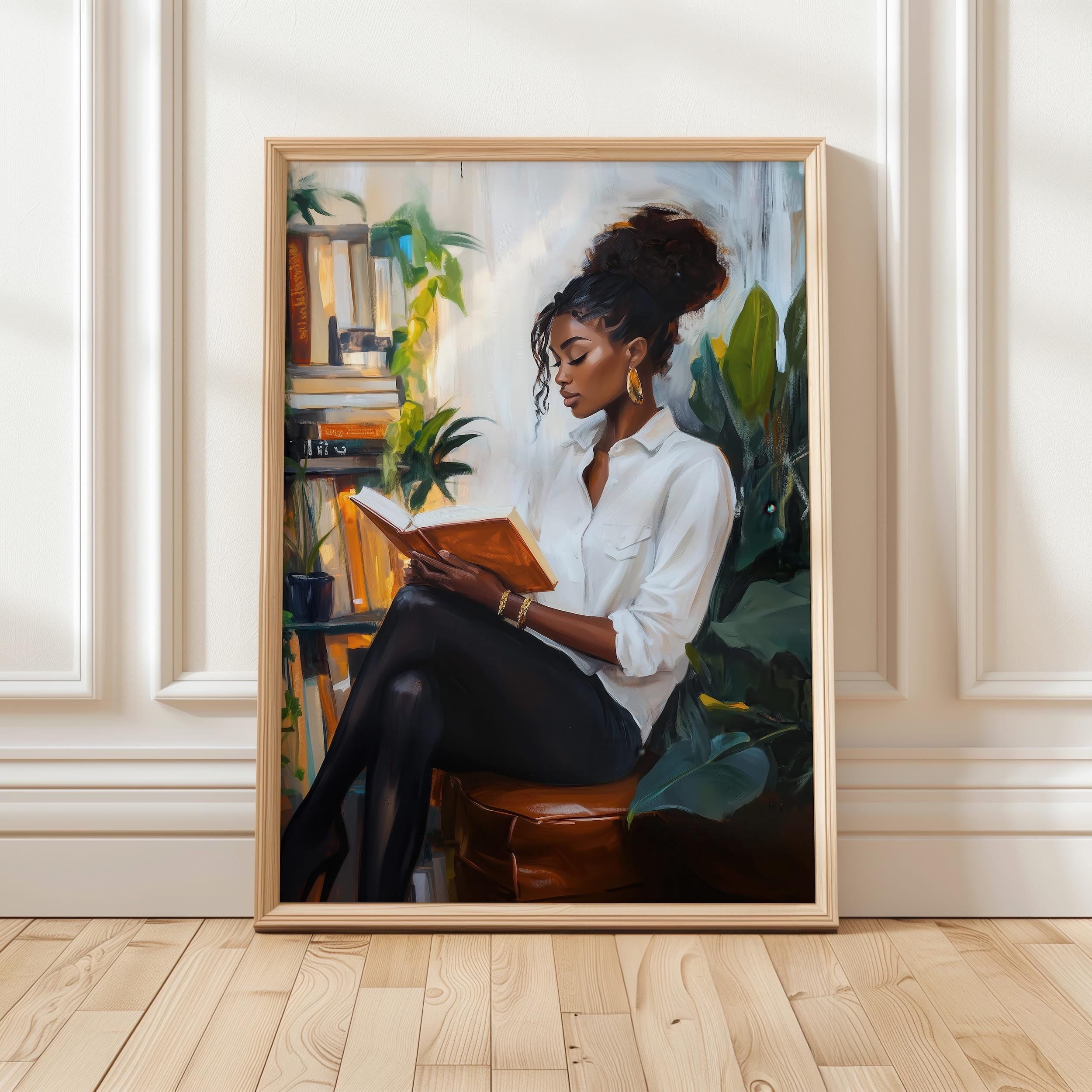 ValCoPo Black Woman Reading Art Print | African American Wall Art ...