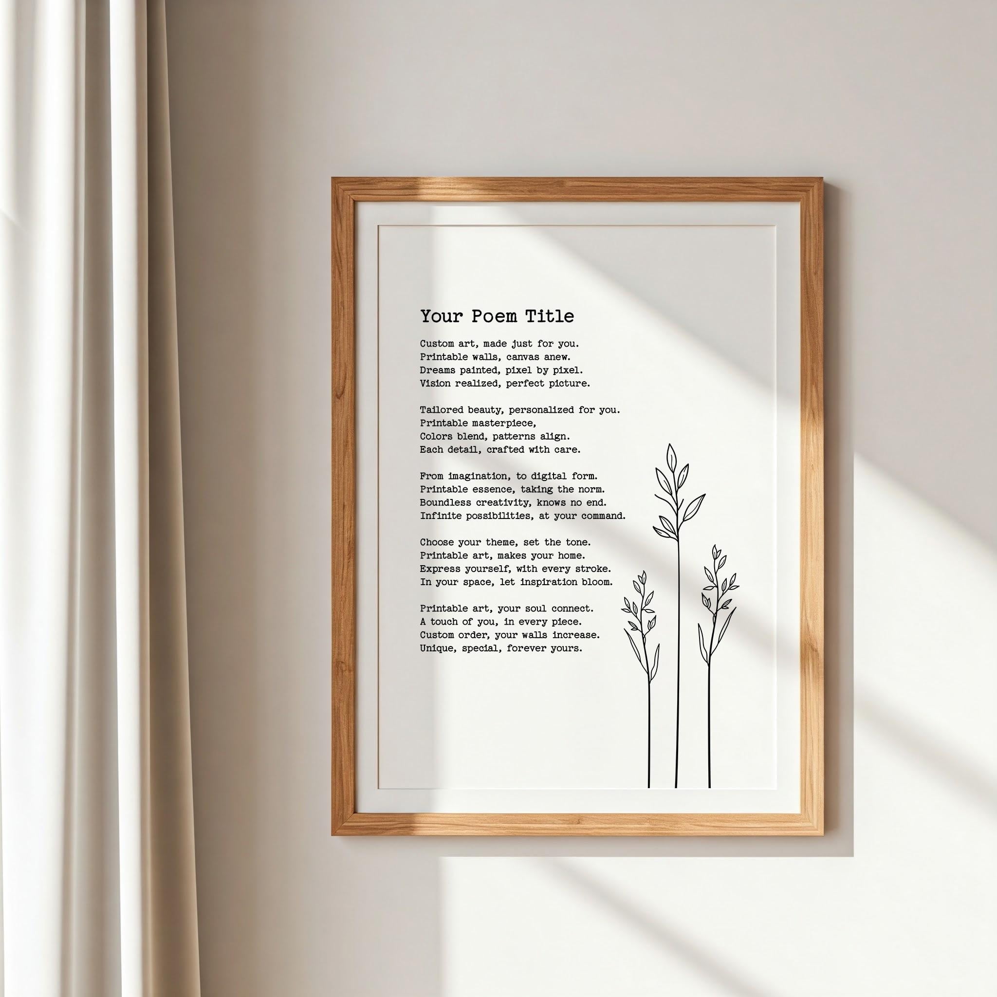 ValCoPo Custom Poem Print | Customizable Poem | One Of A Kind Poem ...