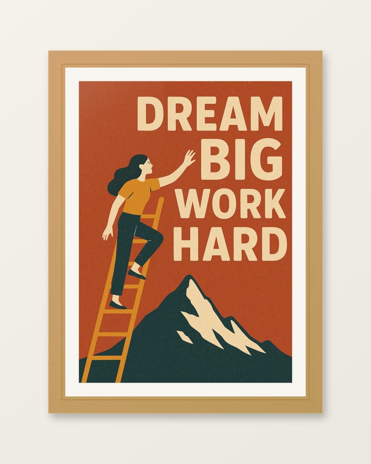 ValCoPo Dream Big - Work Hard Poster - Motivational Art - Wall Art ...