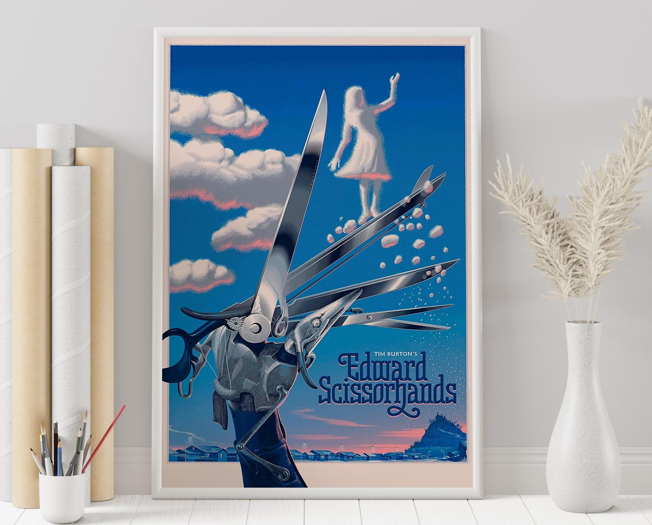 ValCoPo Edward Scissorhands Poster - Tim Burton - Vintage Retro Art ...