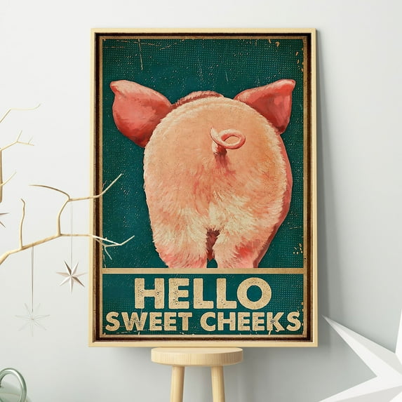 ValCoPo Hello Sweet Cheeks Poster/ Pig Poster/Pig Print/ Pig Lovers ...