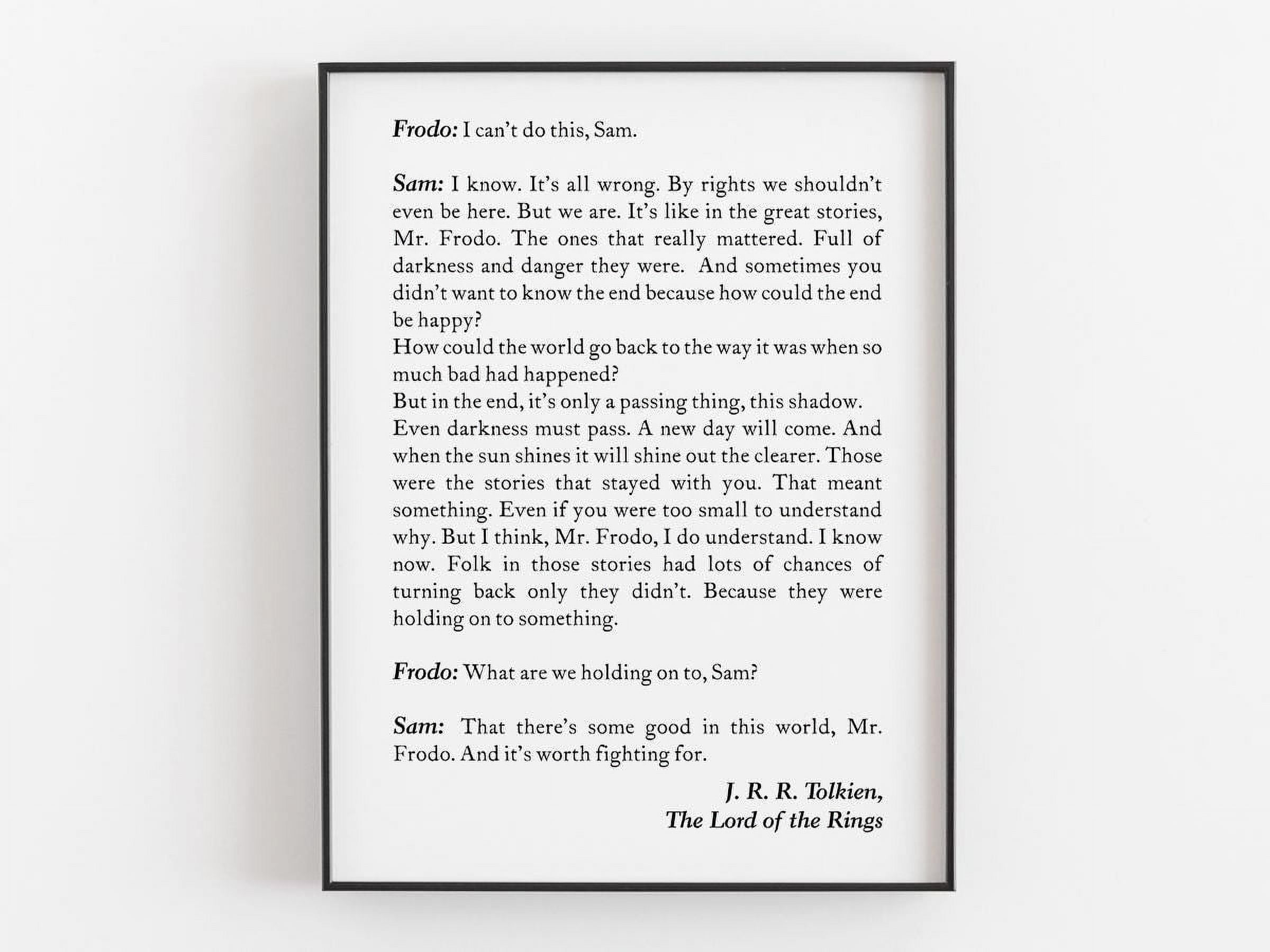 ValCoPo I can't do this Sam Quote By Tolkien Printable, Digital ...