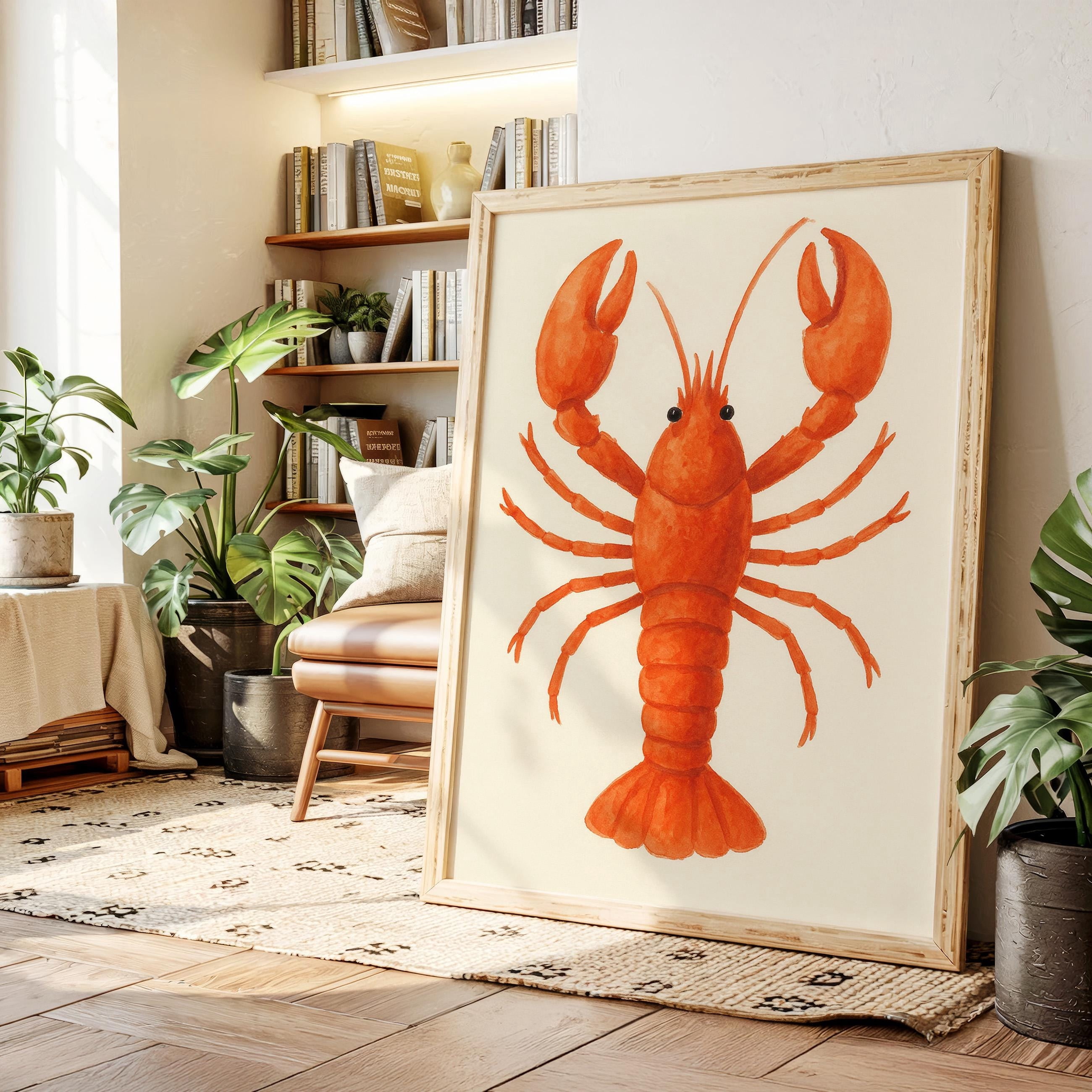 ValCoPo Lobster Wall Art Print – Bold Coastal Kitchen Decor Featuring ...