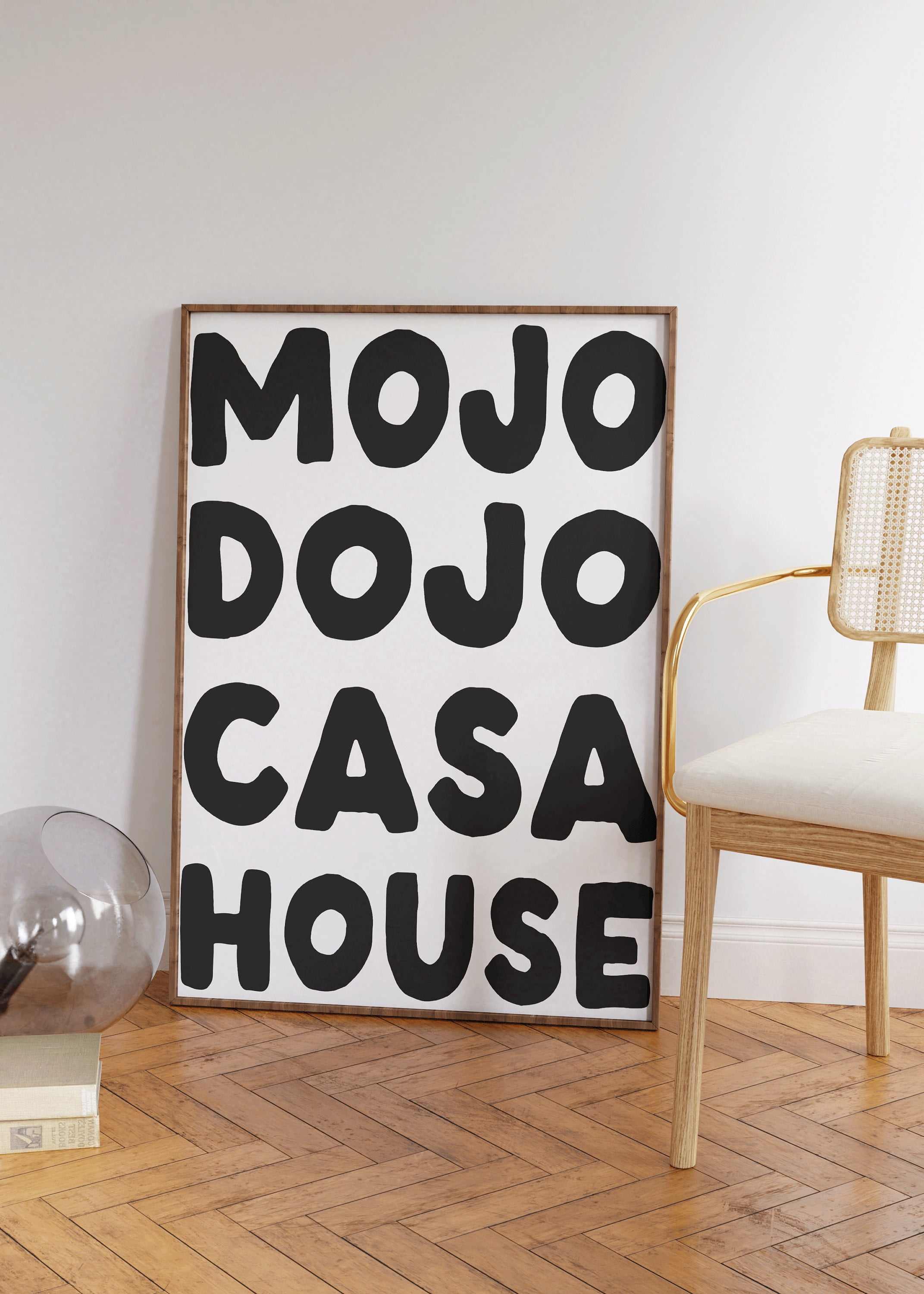 ValCoPo Mojo Dojo Casa House Art Poster | Typography Black and white ...