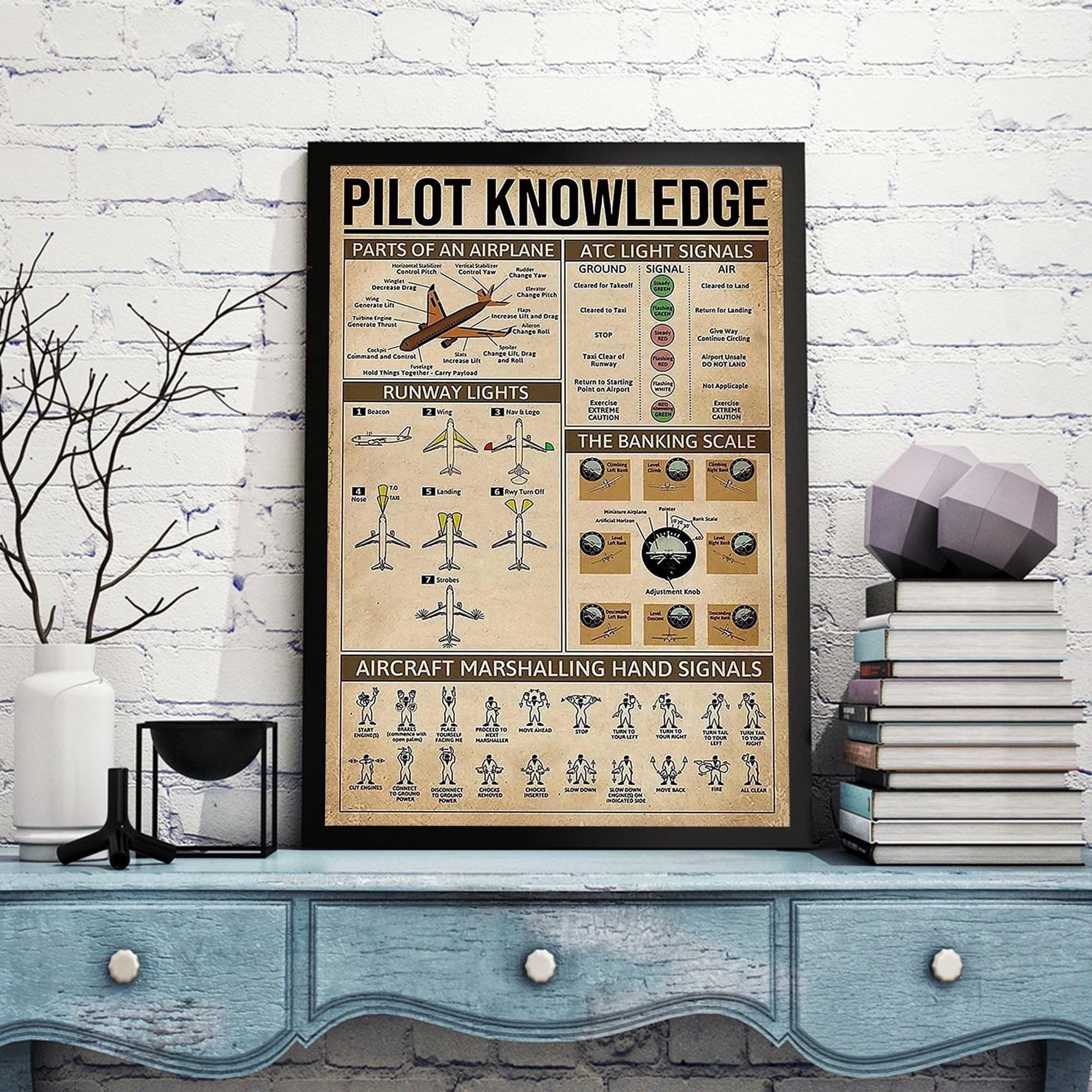 ValCoPo Pilot Knowledge Poster, Pilot Anatomy Chart Wall Art, Aviation ...