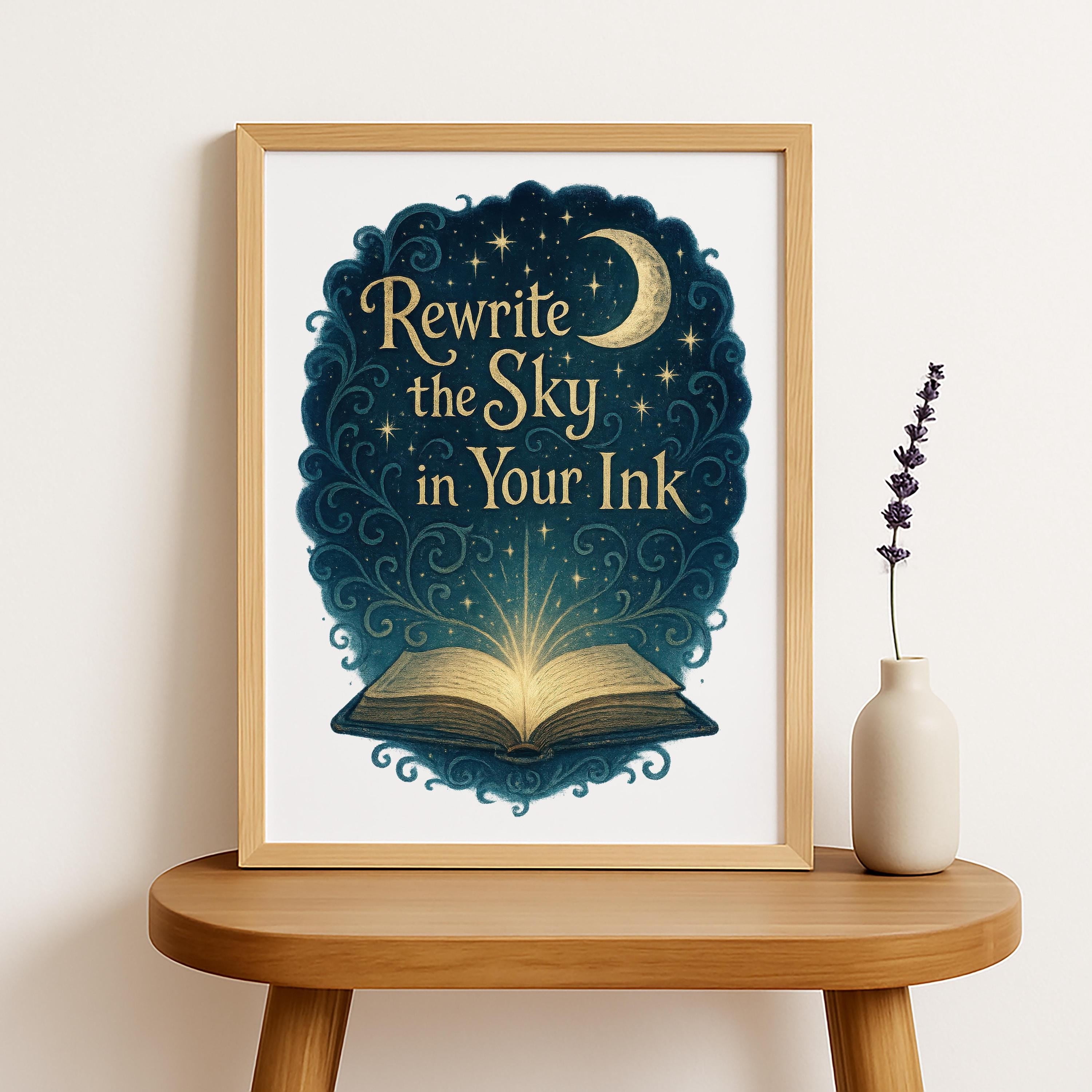 ValCoPo Rewrite the Sky in Your Ink Wall Art – Celestial Book Print ...