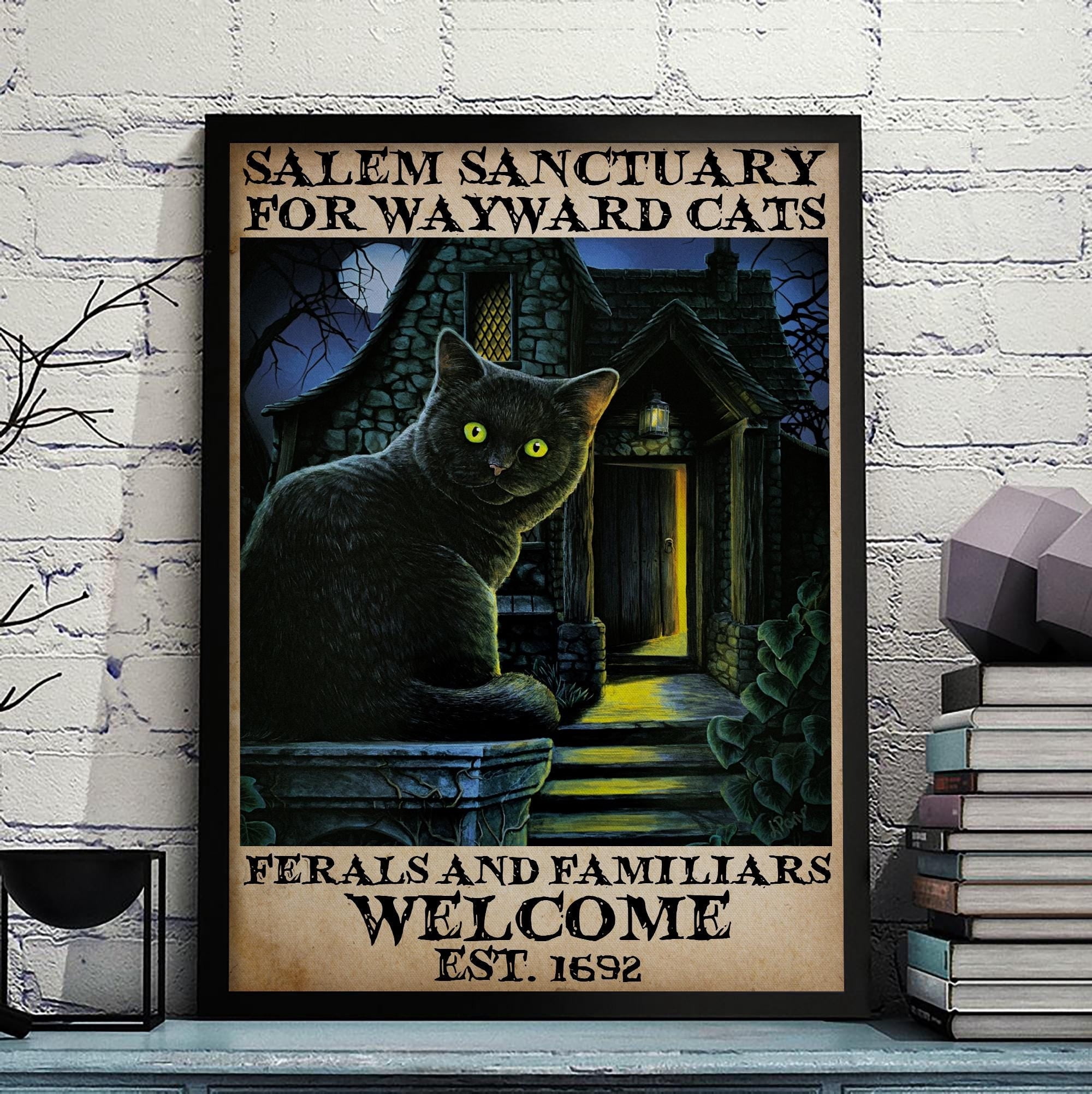 ValCoPo Salem Sanctuary For Wayward Cats Poster, Witchcraft Cat Poster ...