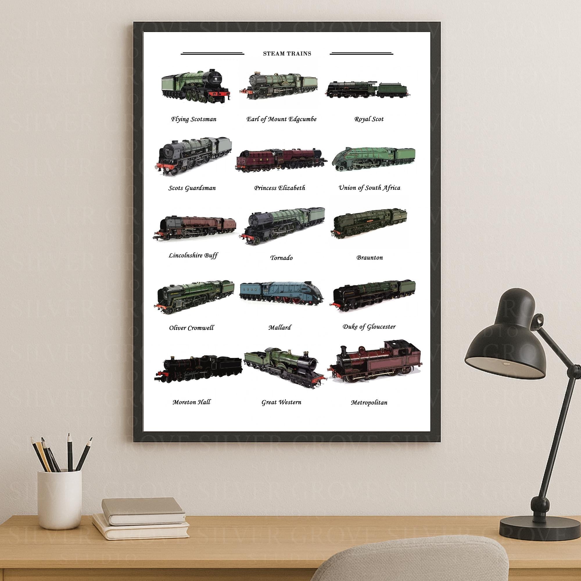ValCoPo Steam Trains Poster – Train Identification Chart – Historic ...