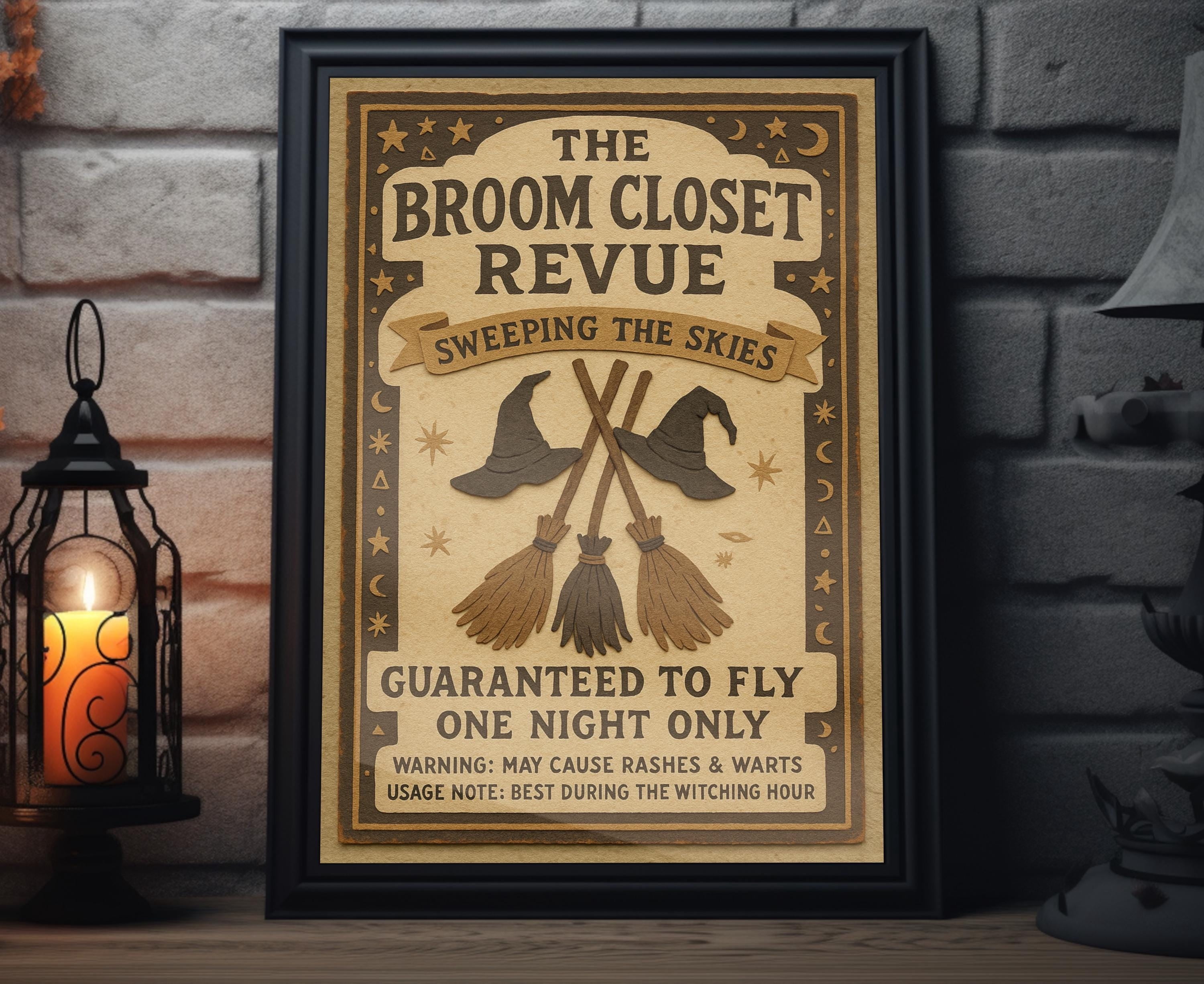 ValCoPo The Broom Closet Revue Faux Paper Collage Art Print | Halloween ...