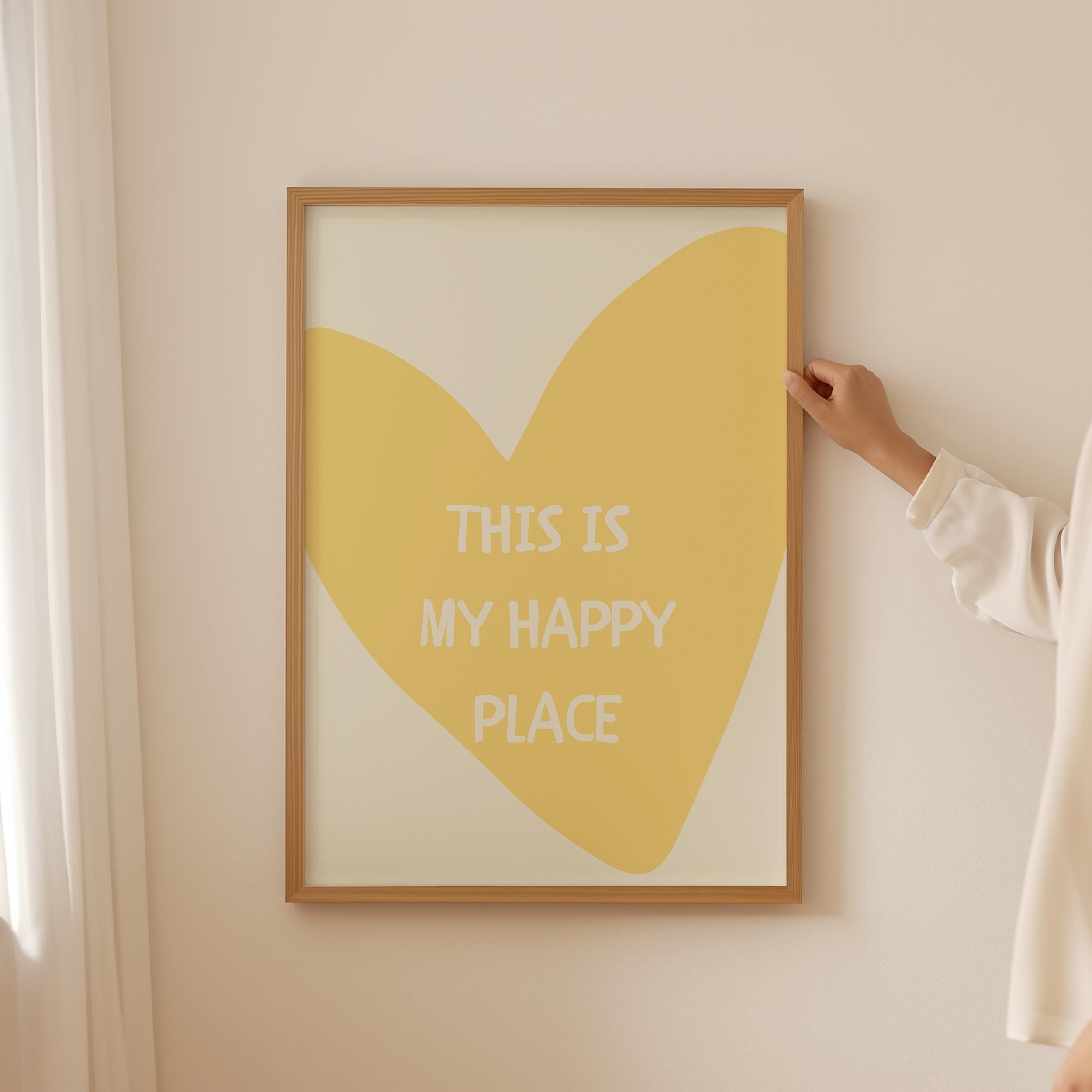 ValCoPo This Is My Happy Place Print ~ Butter Yellow Wall Art - Walmart.com