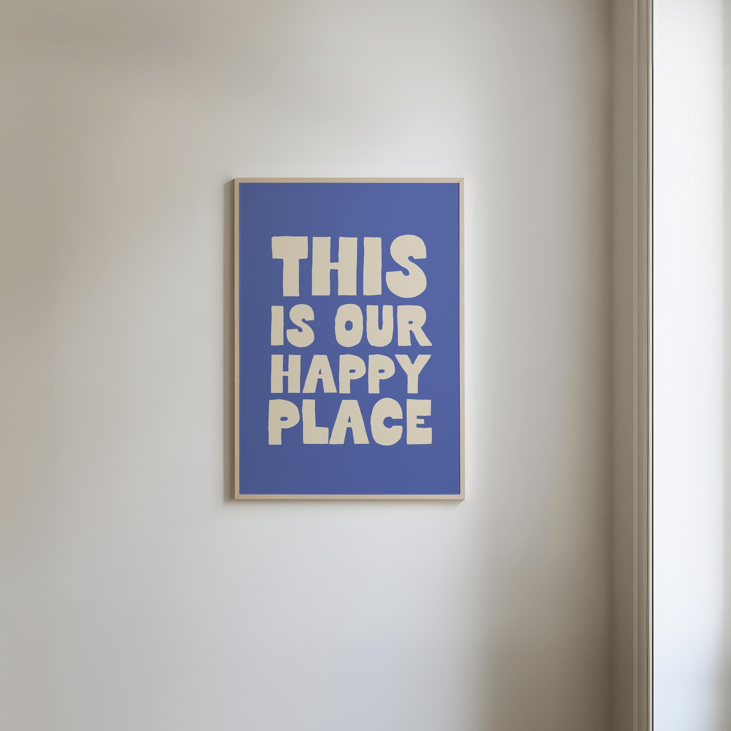 ValCoPo This Is Our Happy Place Wall Art, Home Quote Print, Trendy ...