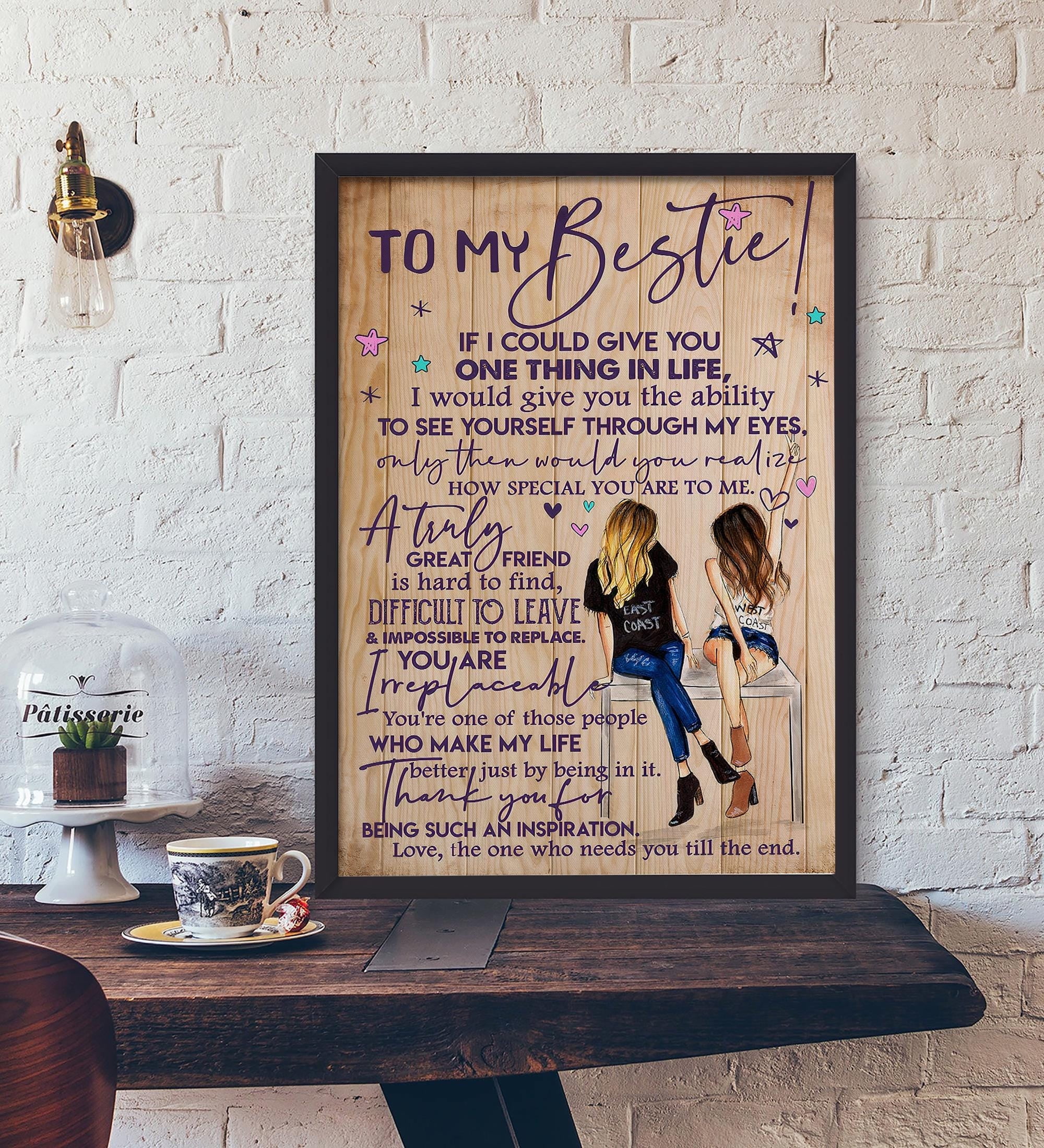 ValCoPo To My Bestie Gift Poster , Sentimental Quote Wall Art ...