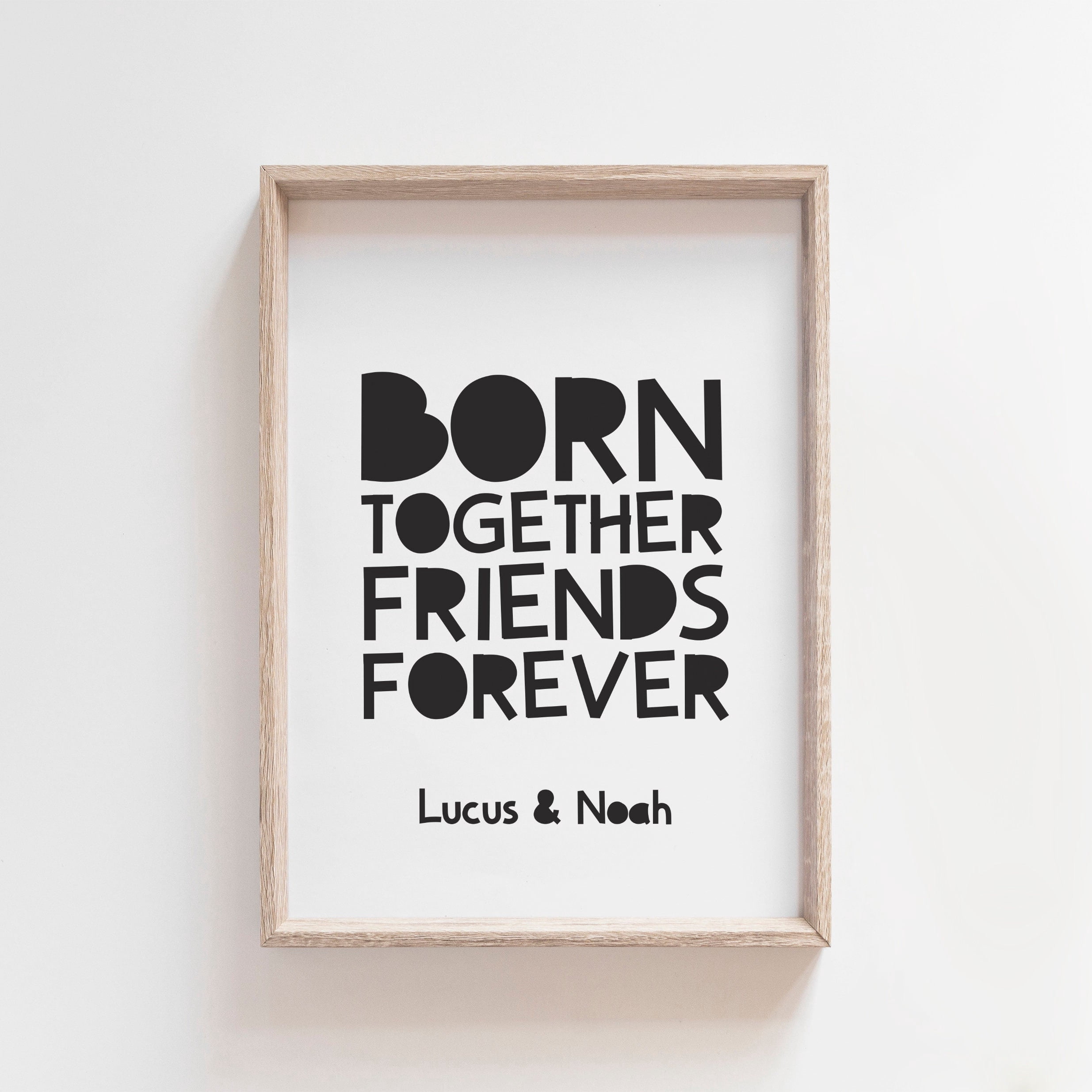 ValCoPo Twins Wall Art, Twins Bedroom, Brother Prints, Monochrome Boys ...