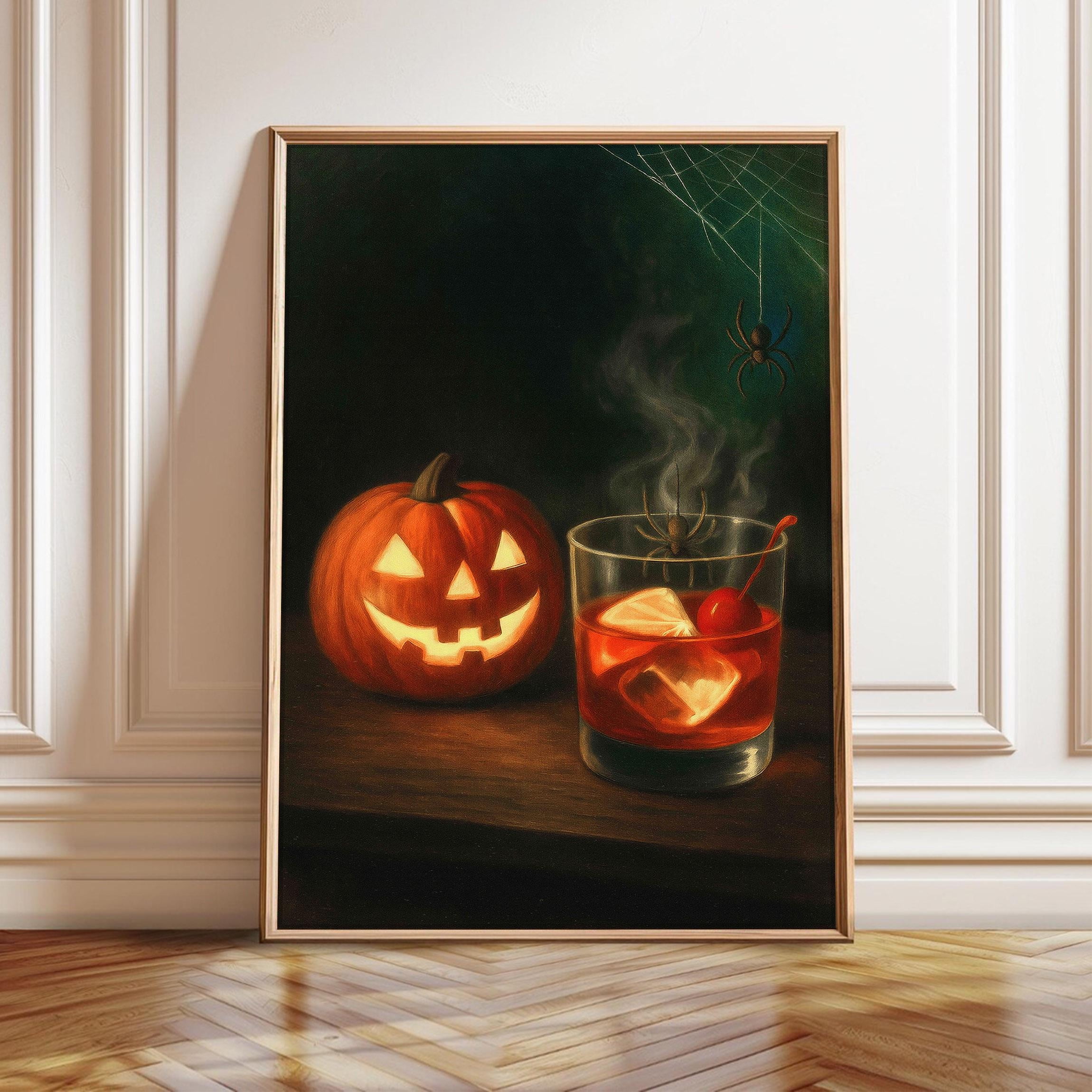 ValCoPo Vintage Halloween Cocktail Print: Haunted Happy Hour Bar Decor ...
