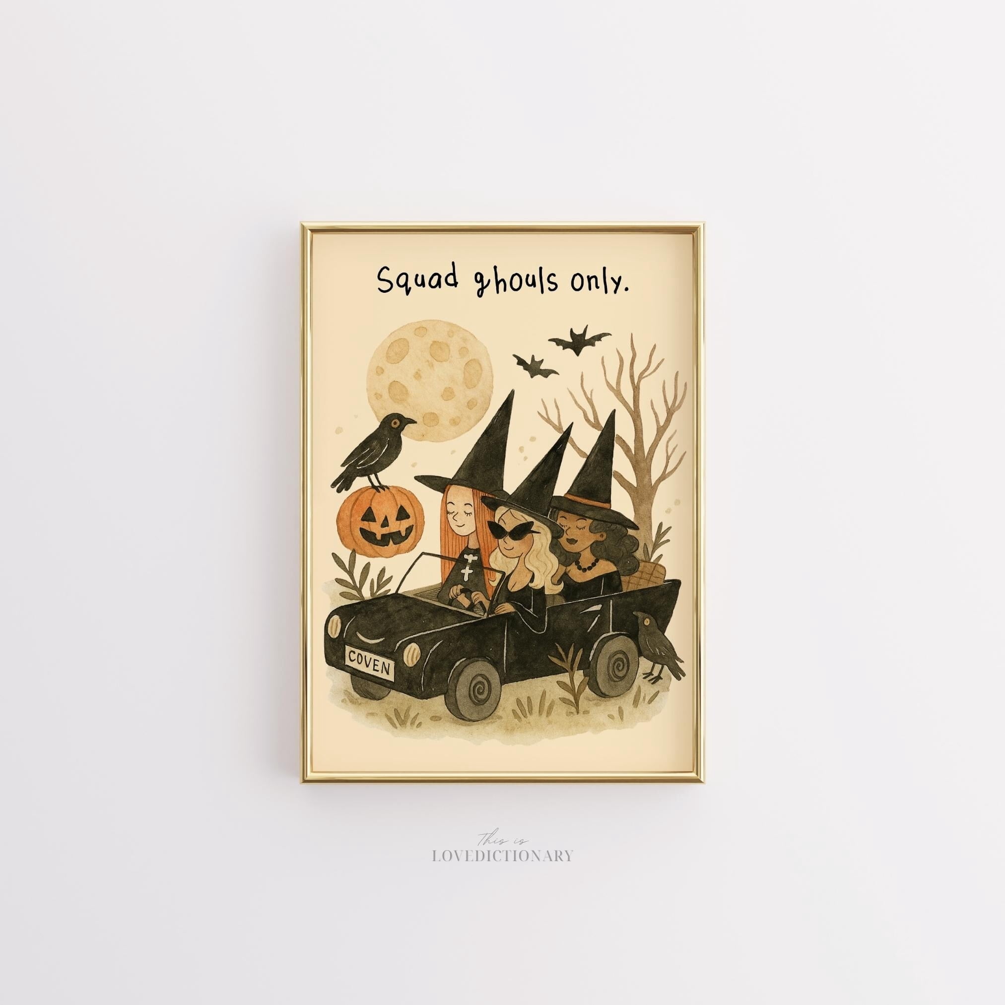 ValCoPo Witch Coven Halloween Print, Funny Squad Ghouls Poster, Spooky ...