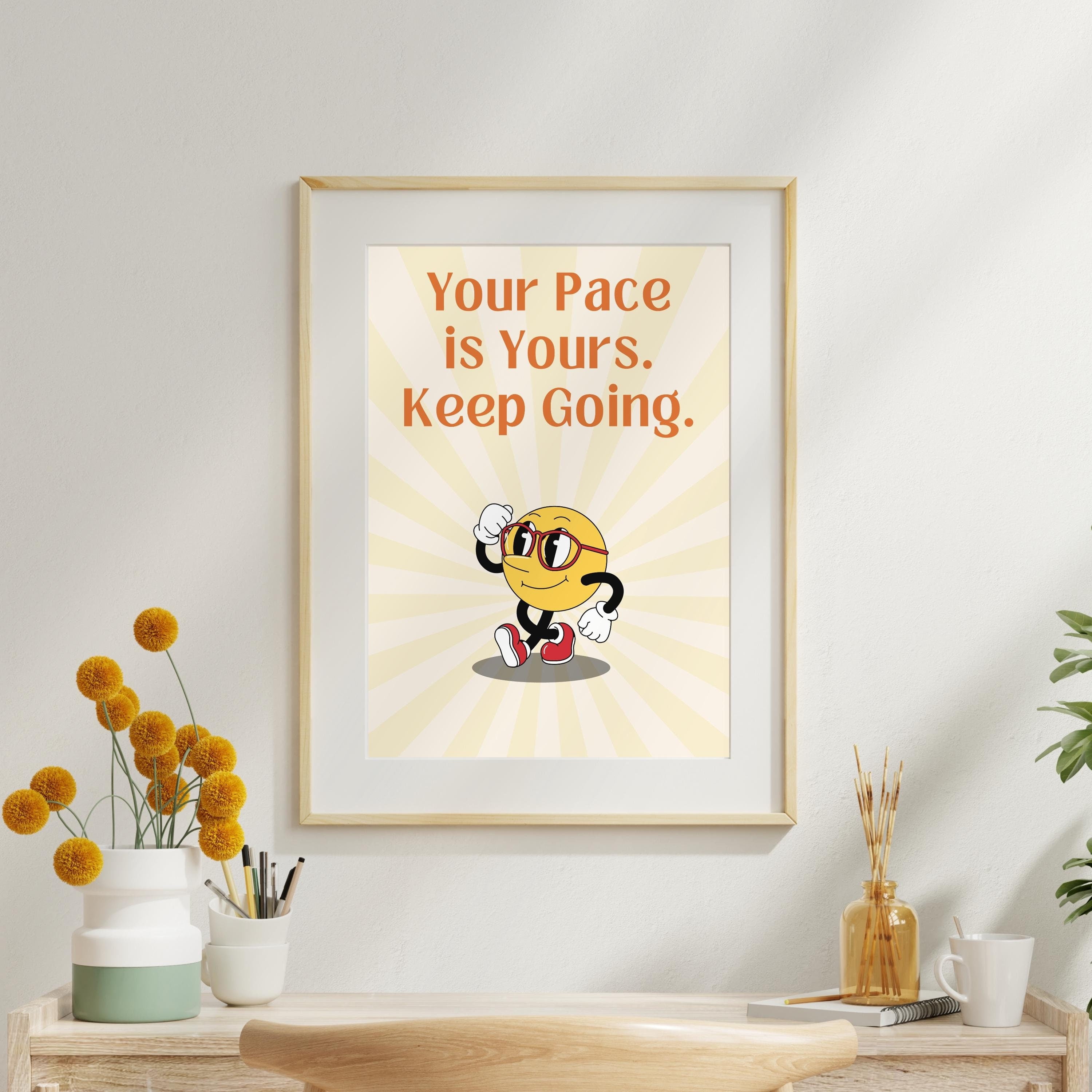 ValCoPo Your Pace is Yours Print: Retro Cartoon Art - Walmart.com