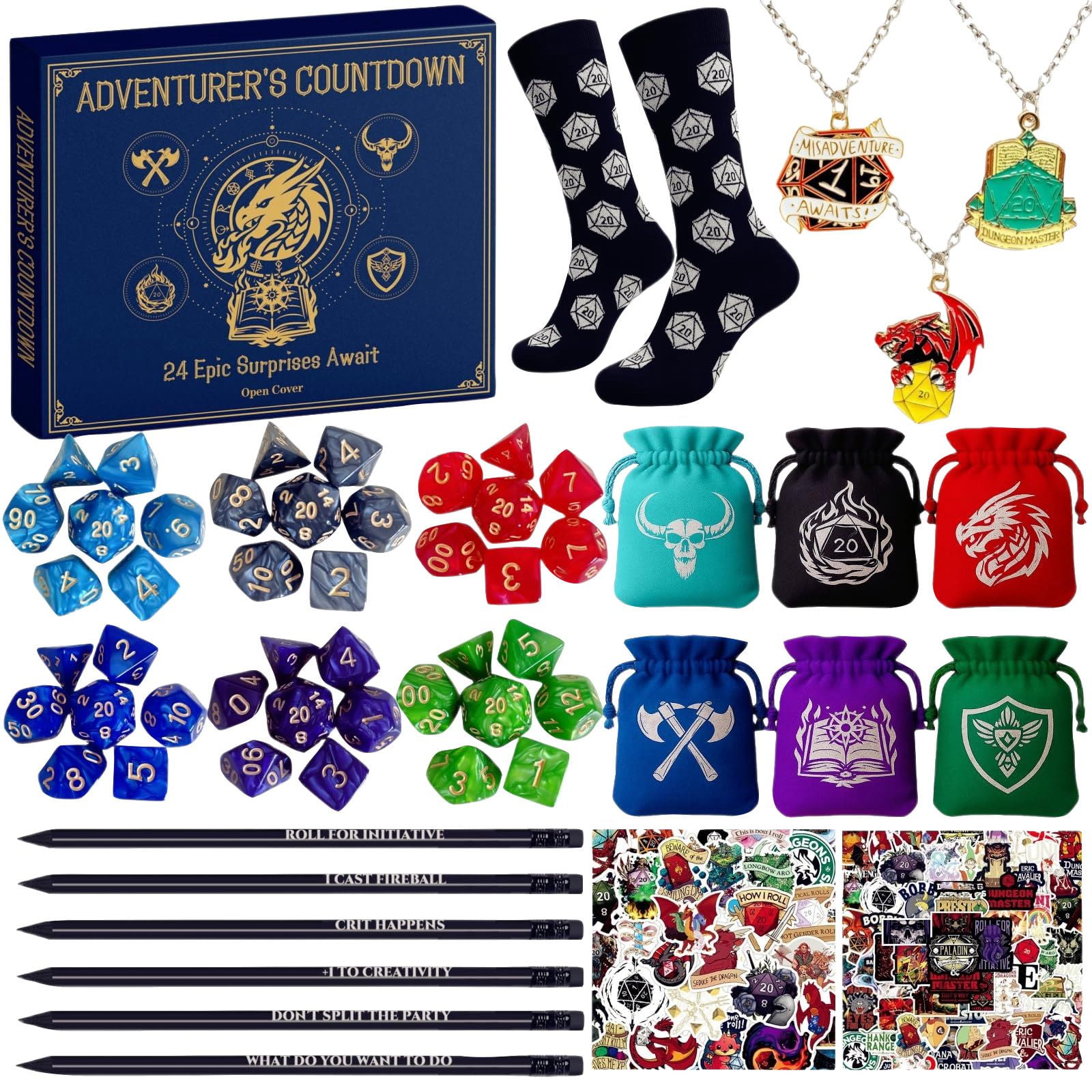 ValHome DnD Advent Calendar 2025 - 24 RPG Dice Sets and Fantasy ...