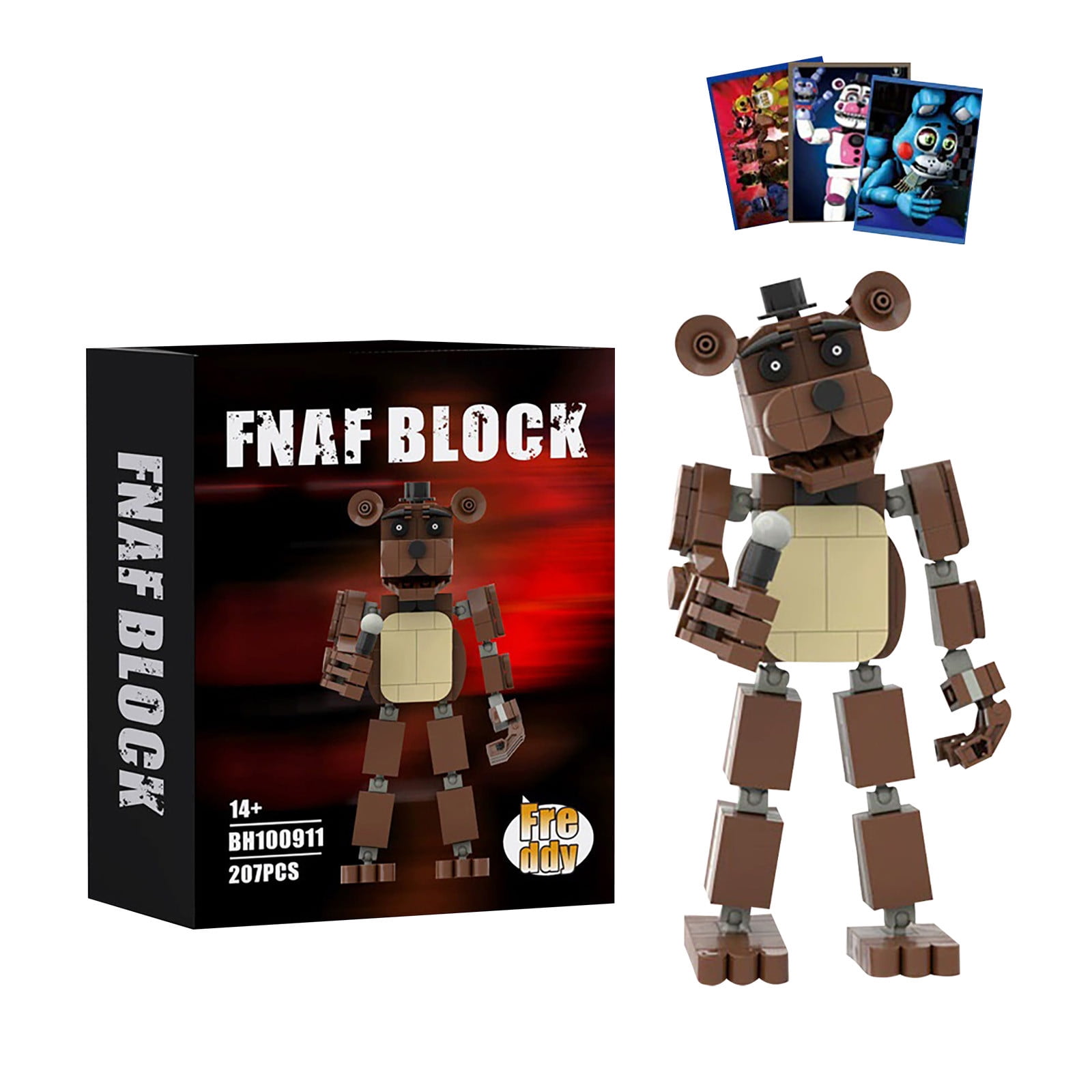 ERETOY Fnaf Action Figures - 7.4" Freddy Building Block Toy Five Nights ...