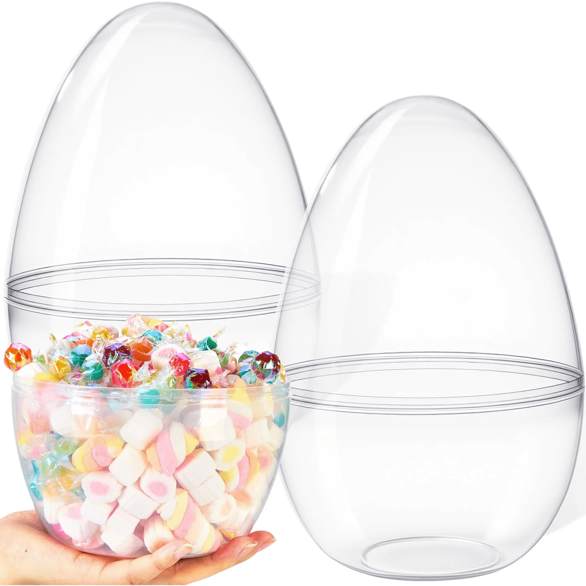 ValHome Giant Easter Egg 10 Inch Clear Plastic Eggs - Large Fillable ...