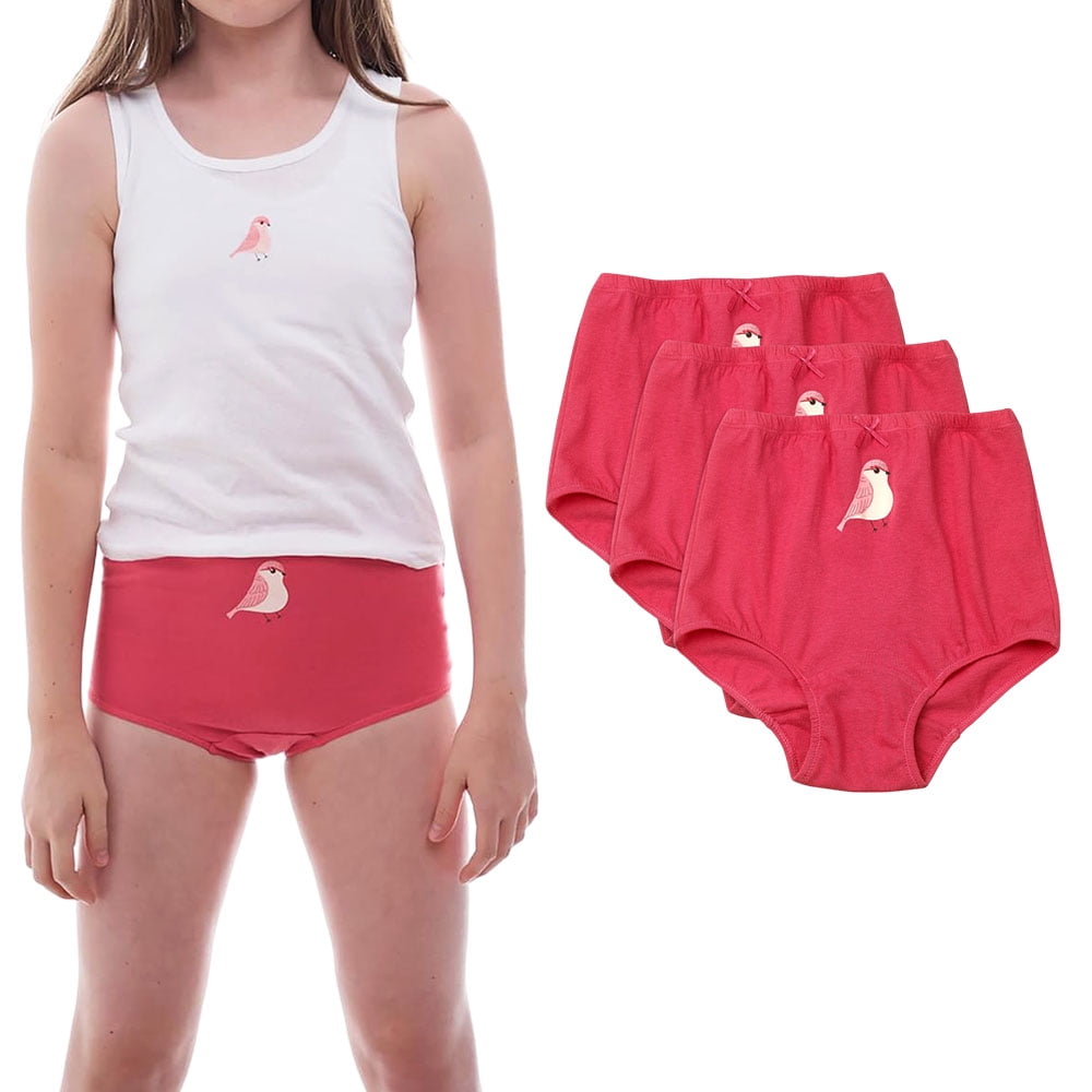 Valair Kids Cotton Underwear Panties 3 Pack Soft Full Cut Briefs