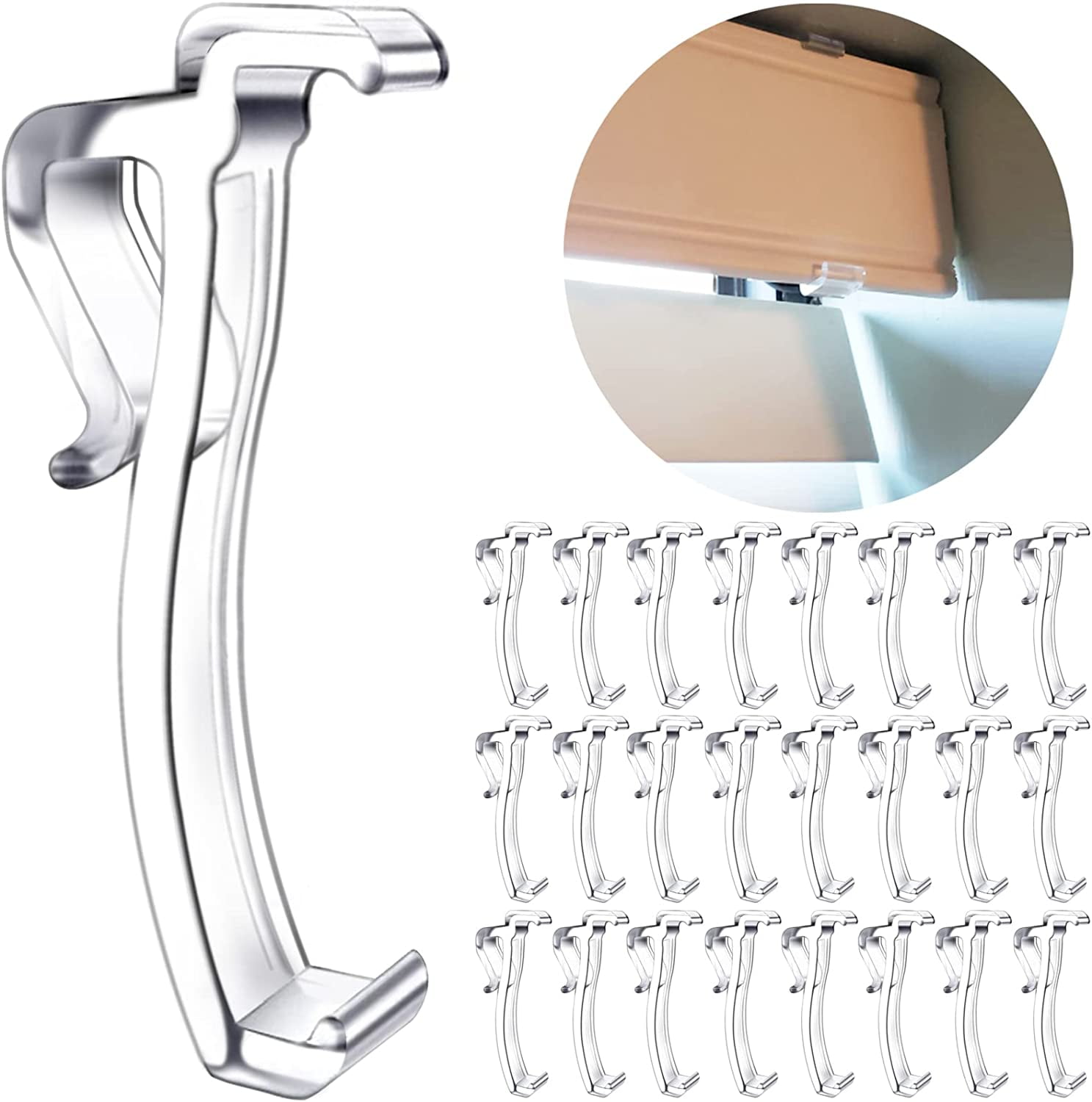 Valance Clips for Blinds, 2.5 Inch Valance Clips, Clear Plastic Valance ...