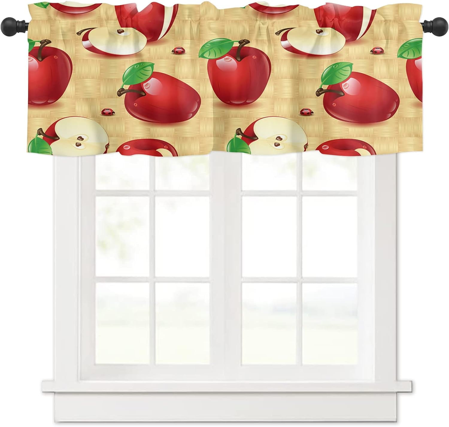 Valance Curtain for Kitchen Windows/Living Room/Bedroom/Cafe, Fresh ...