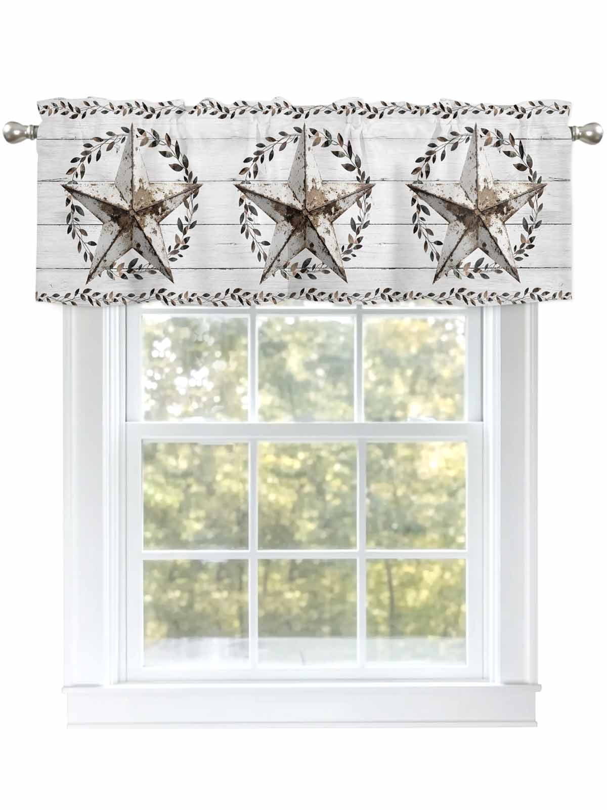Valance Curtains for Kitchen Windows Farmhouse Retro Shabby Country ...
