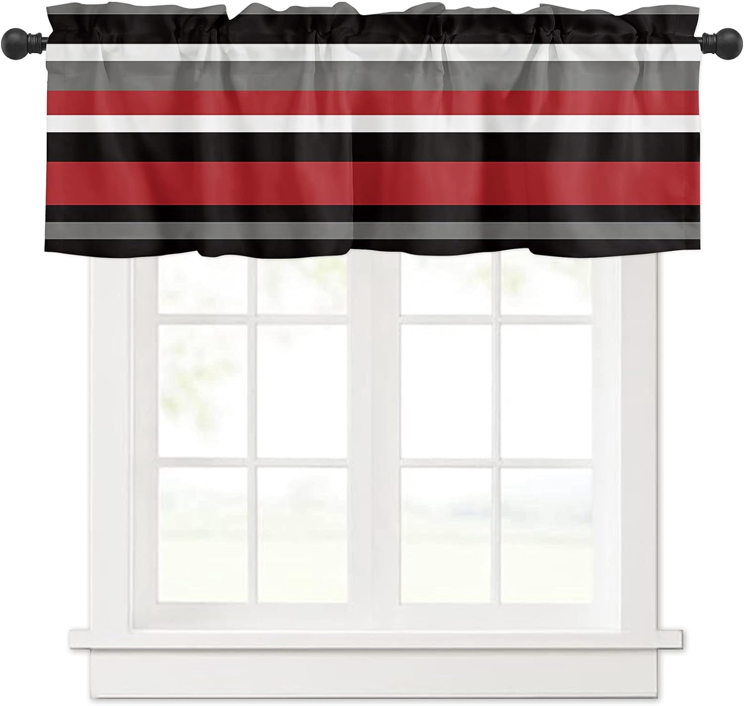 Valance Curtains for Kitchen Windows Red Stripes Window Valances Black ...