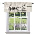 Valance Curtains for Kitchen Windows Sweet Home Quote Retro Linen Rod ...