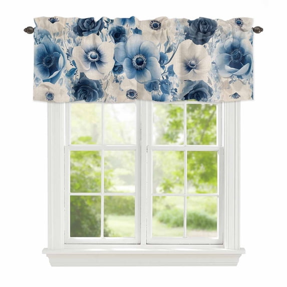 Valance Curtains for Windows Rose Flower Kitchen Curtians Window ...