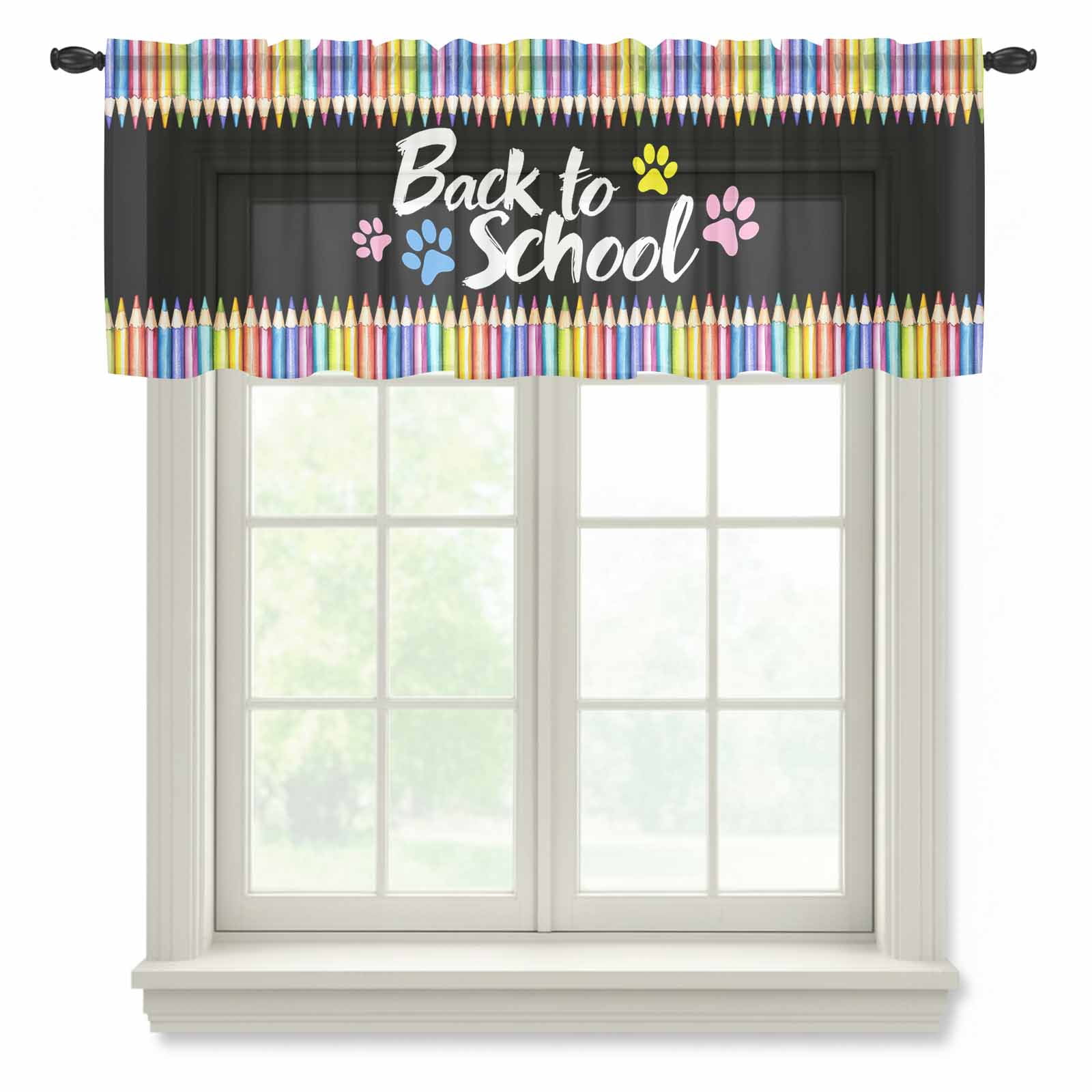Valance Curtains for Kitchen/Living Room/Bathroom/Bedroom Window Rod ...