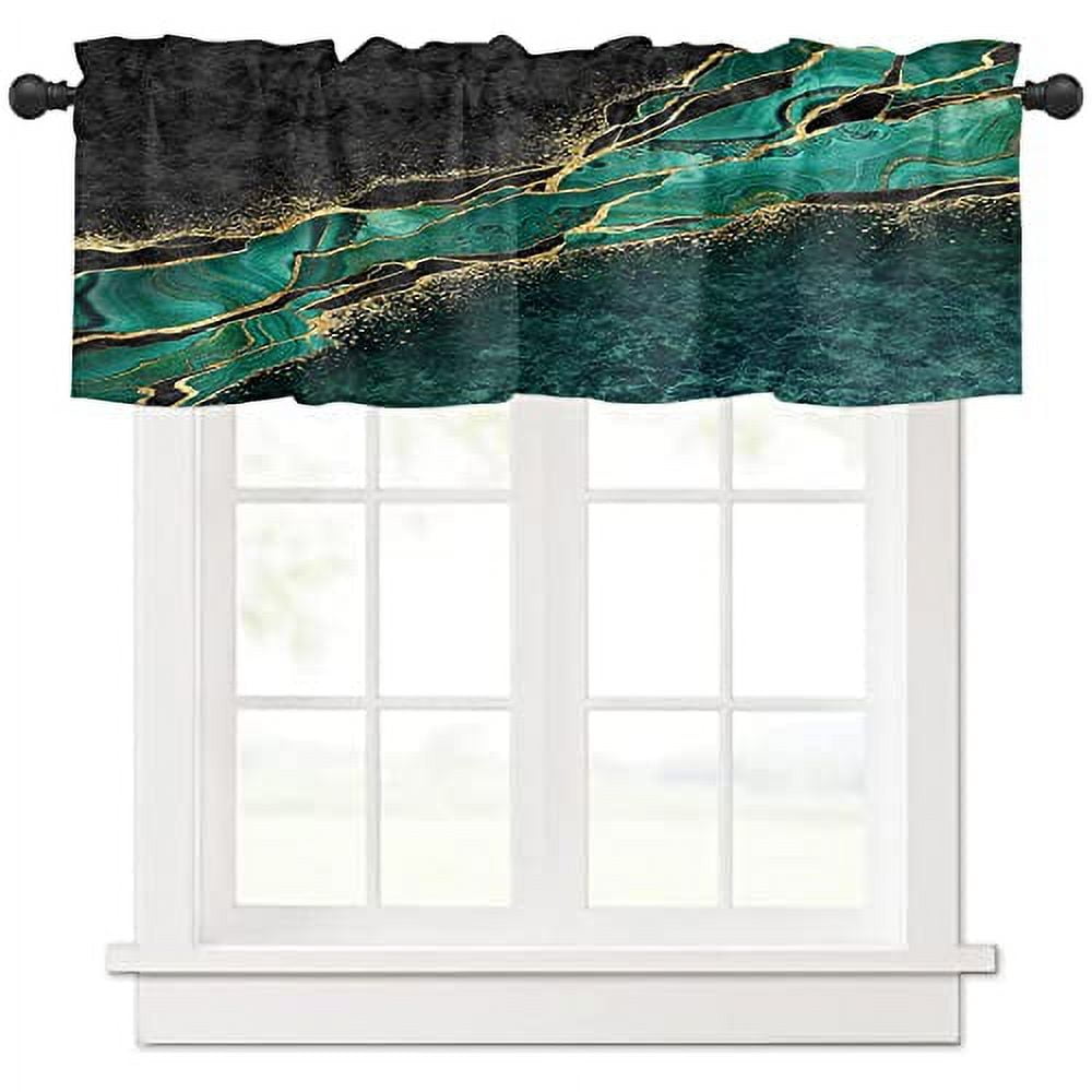 Valance Red Abstract Marble Curtains for Kitchen Window Burgundy Black ...