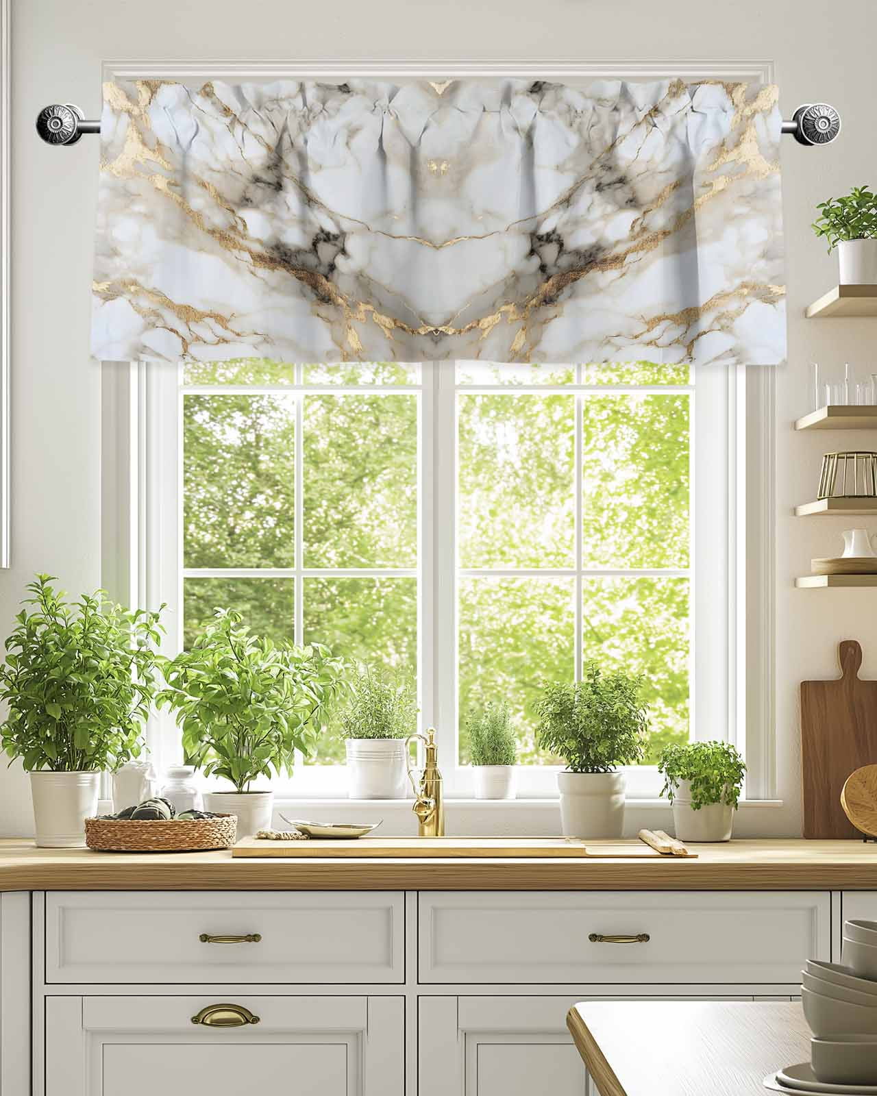 Valance for Windows,Abstract Natural Art Marble Pattern Valances ...