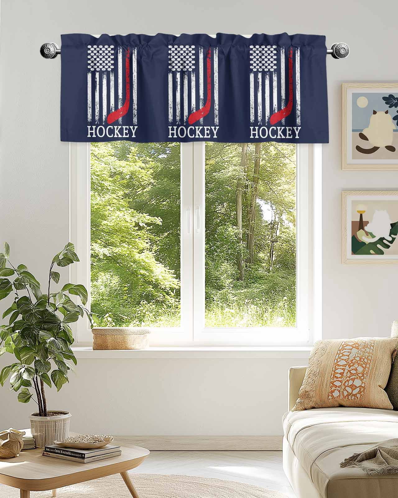 Valance for Windows,American Ice Hockey Sports Valances Curtain Rod ...