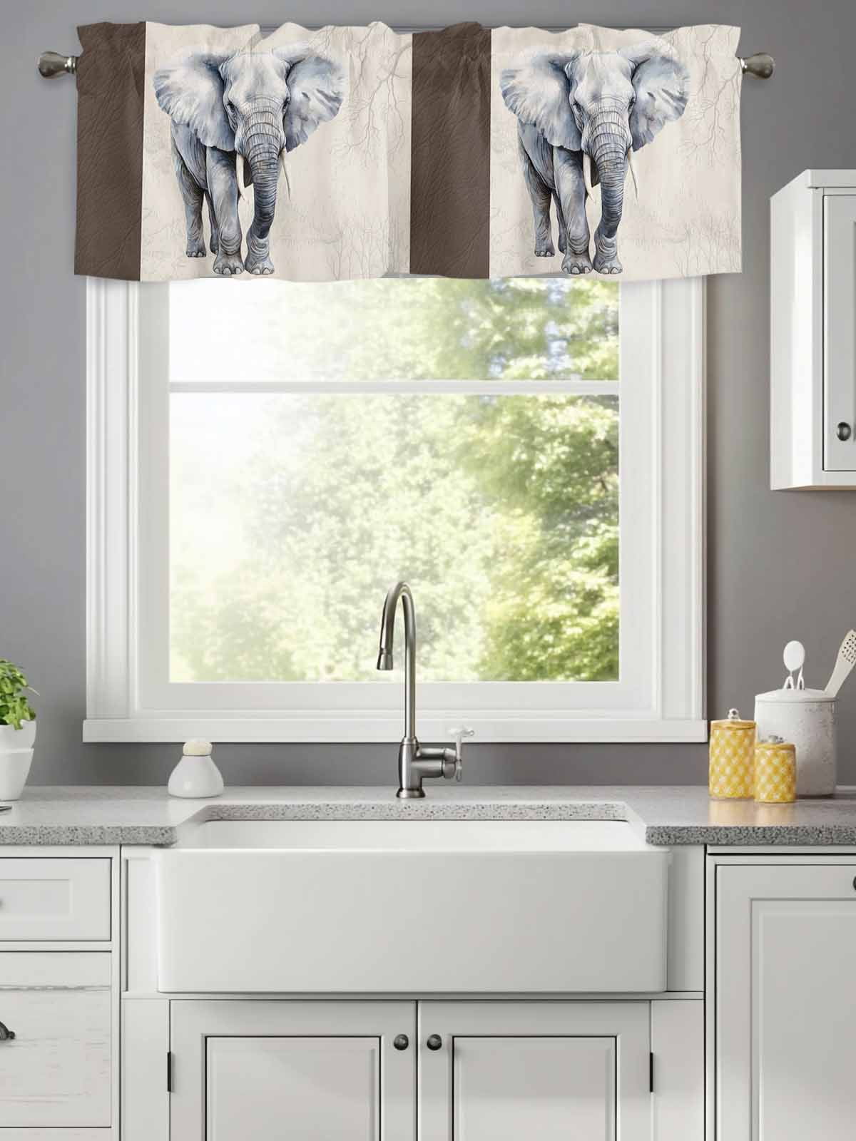 Valance for Windows,Animal Elephant Animal Skin Texture Valances ...