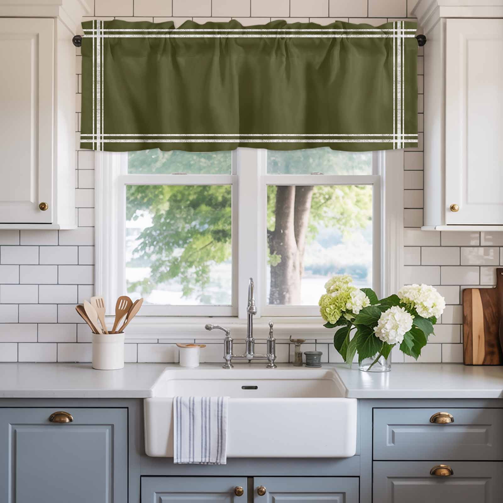 Valance for Windows,Minimalist Art Solid Color Valances Curtain Rod ...
