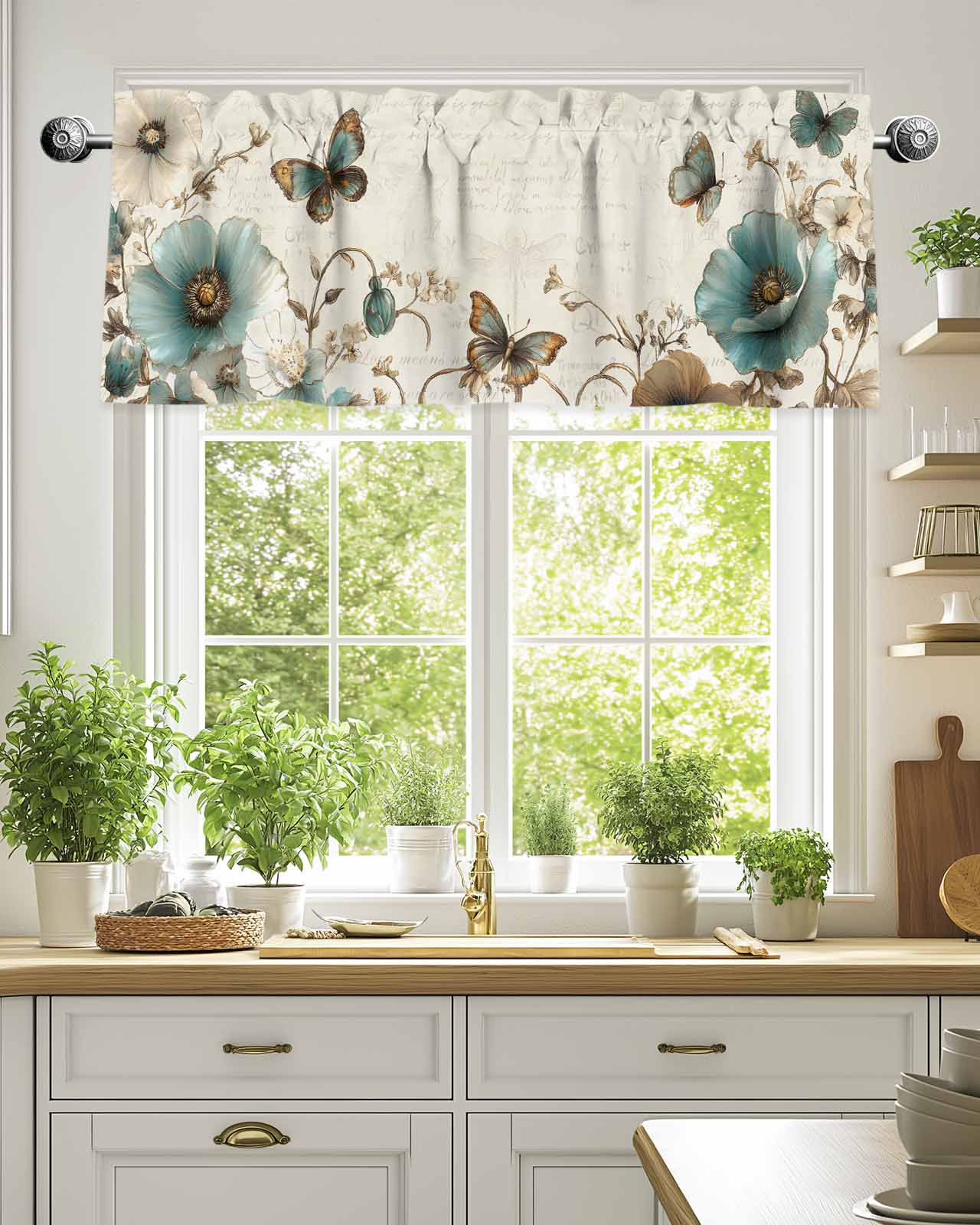 Valance for Windows,Vintage Victorian Flower Valances Curtain Rod ...