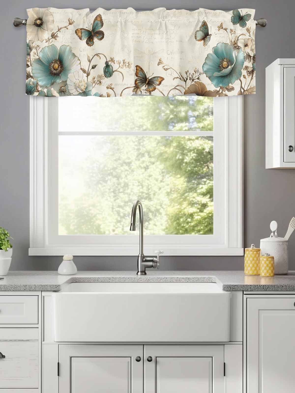 Valance for Windows,Vintage Victorian Flower Valances Curtain Rod ...