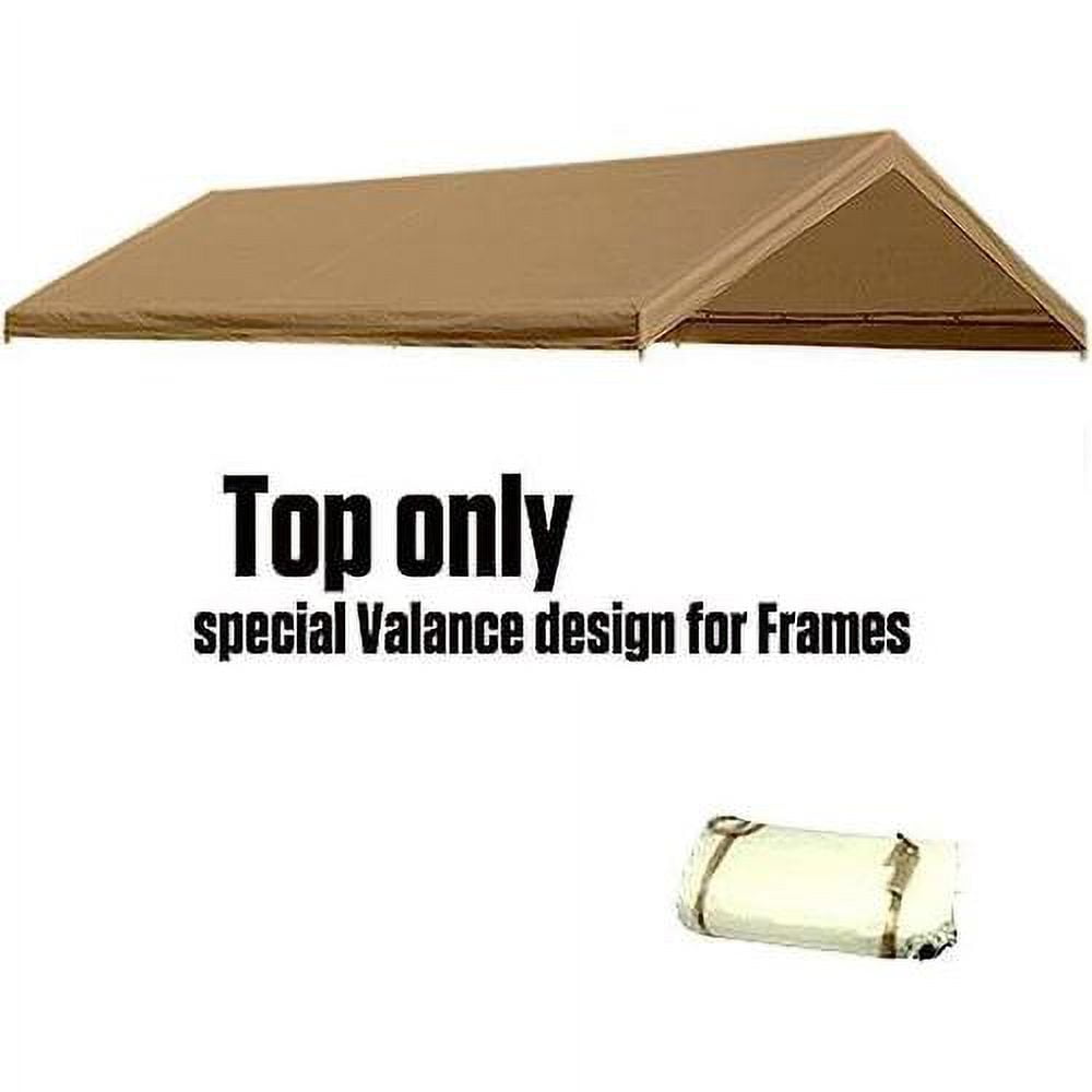 Valanced Beige Replacement Cover Top Roof Tarp Top for Frames (20'x20 ...